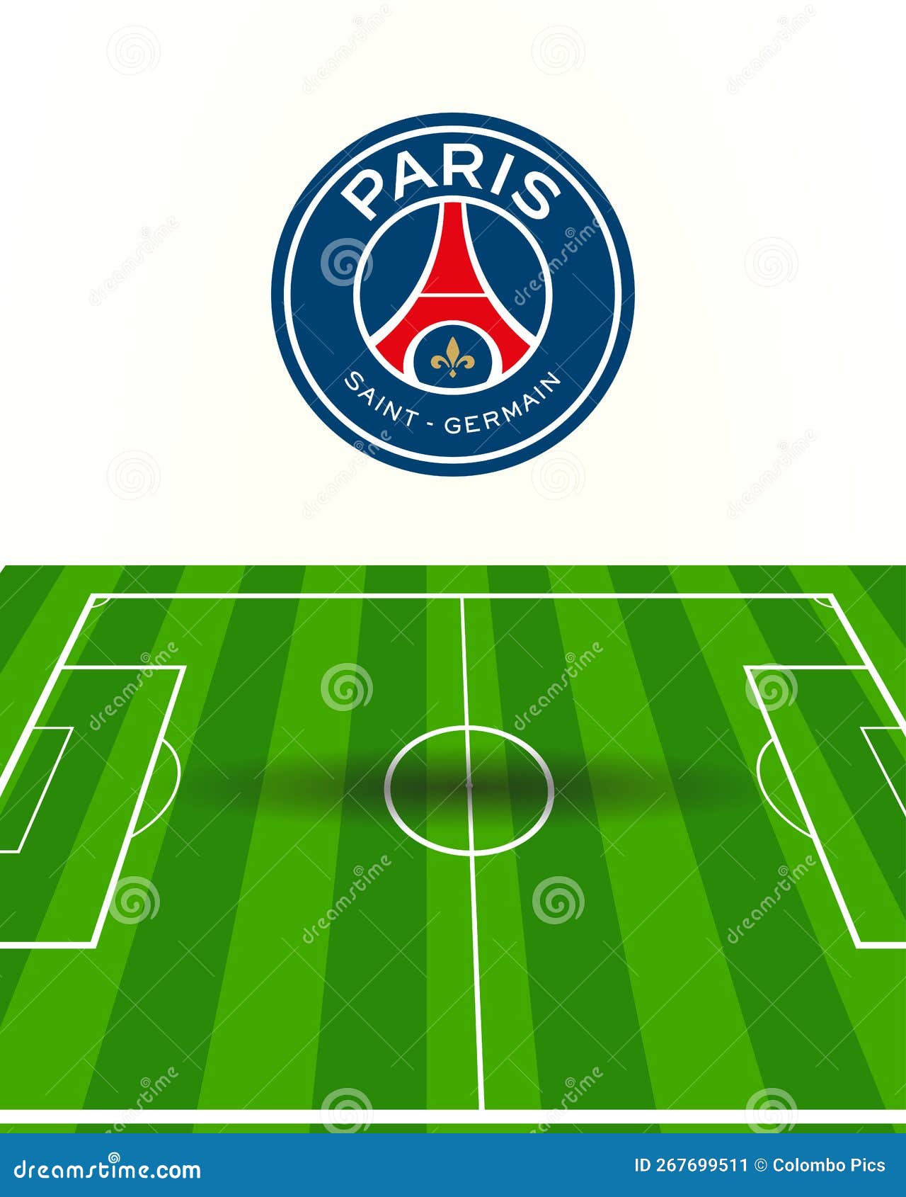 PSG Paris Saint Germain FC Logo With White Background Cartoon Vector ...