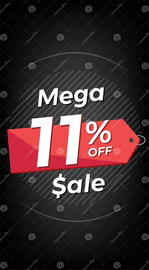 11 Percent Off. Black Discount Banner with Eleven Percent Stock Vector ...
