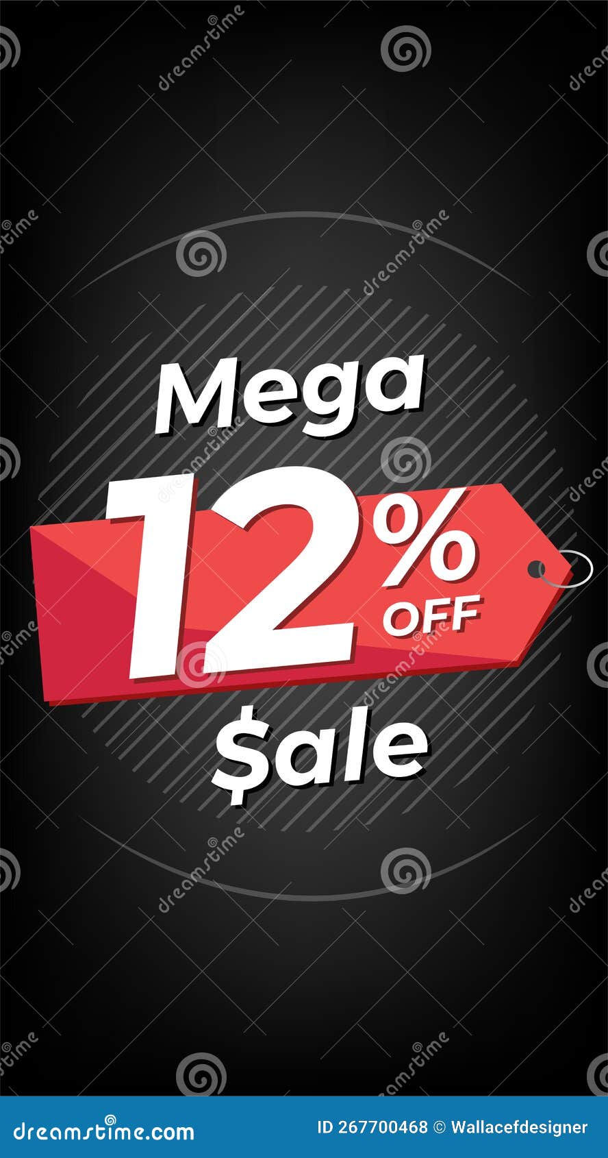 12 Percent Off. Black Discount Banner with Twelve Percent Stock ...