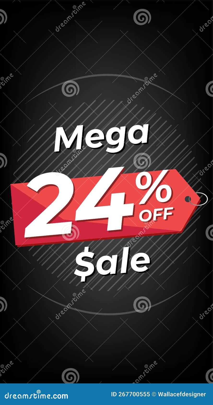 24 Percent Off. Black Discount Banner with Twenty-four Percent Stock ...