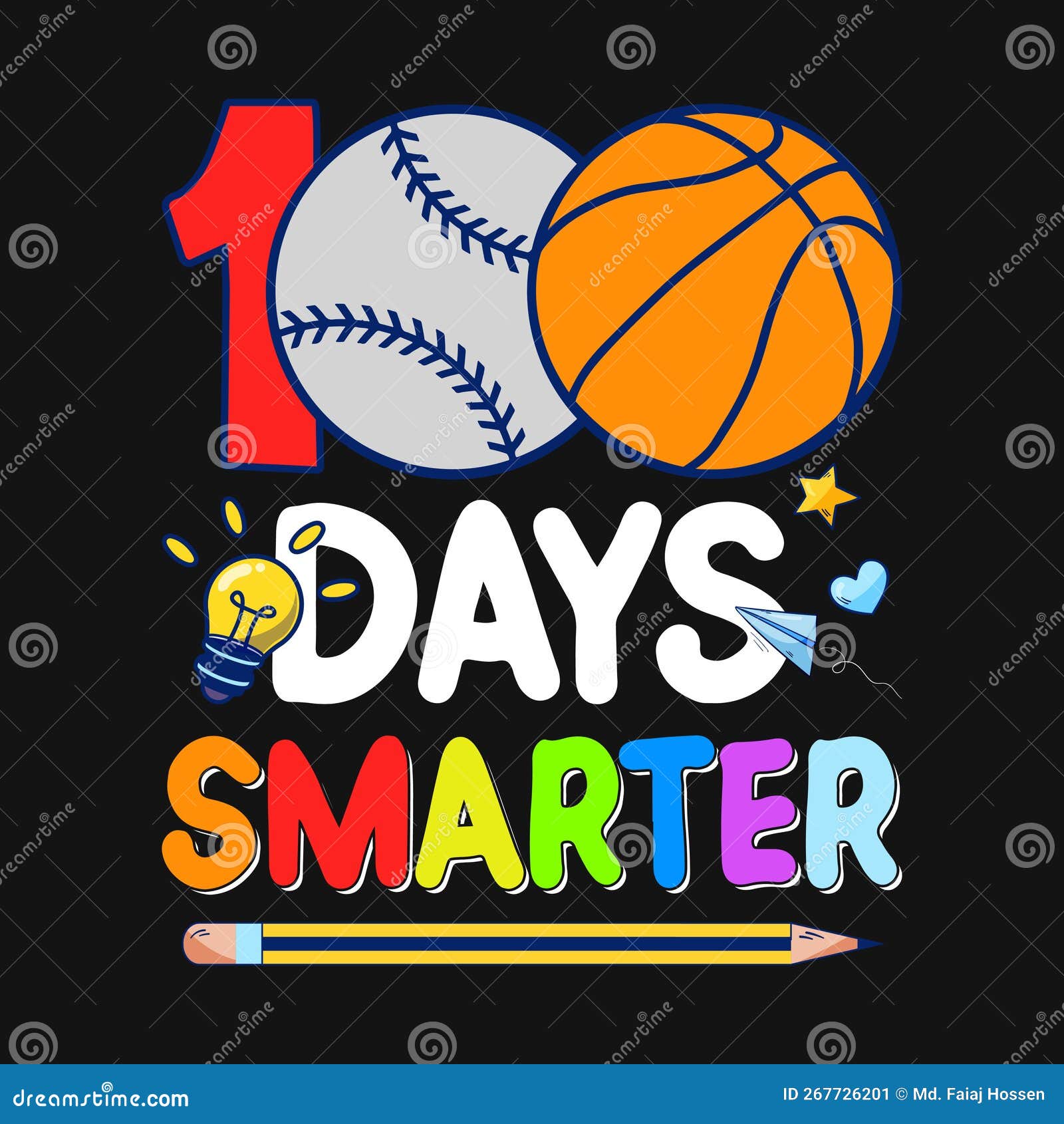 100 days smarter stock vector. Illustration of motivational - 267726201