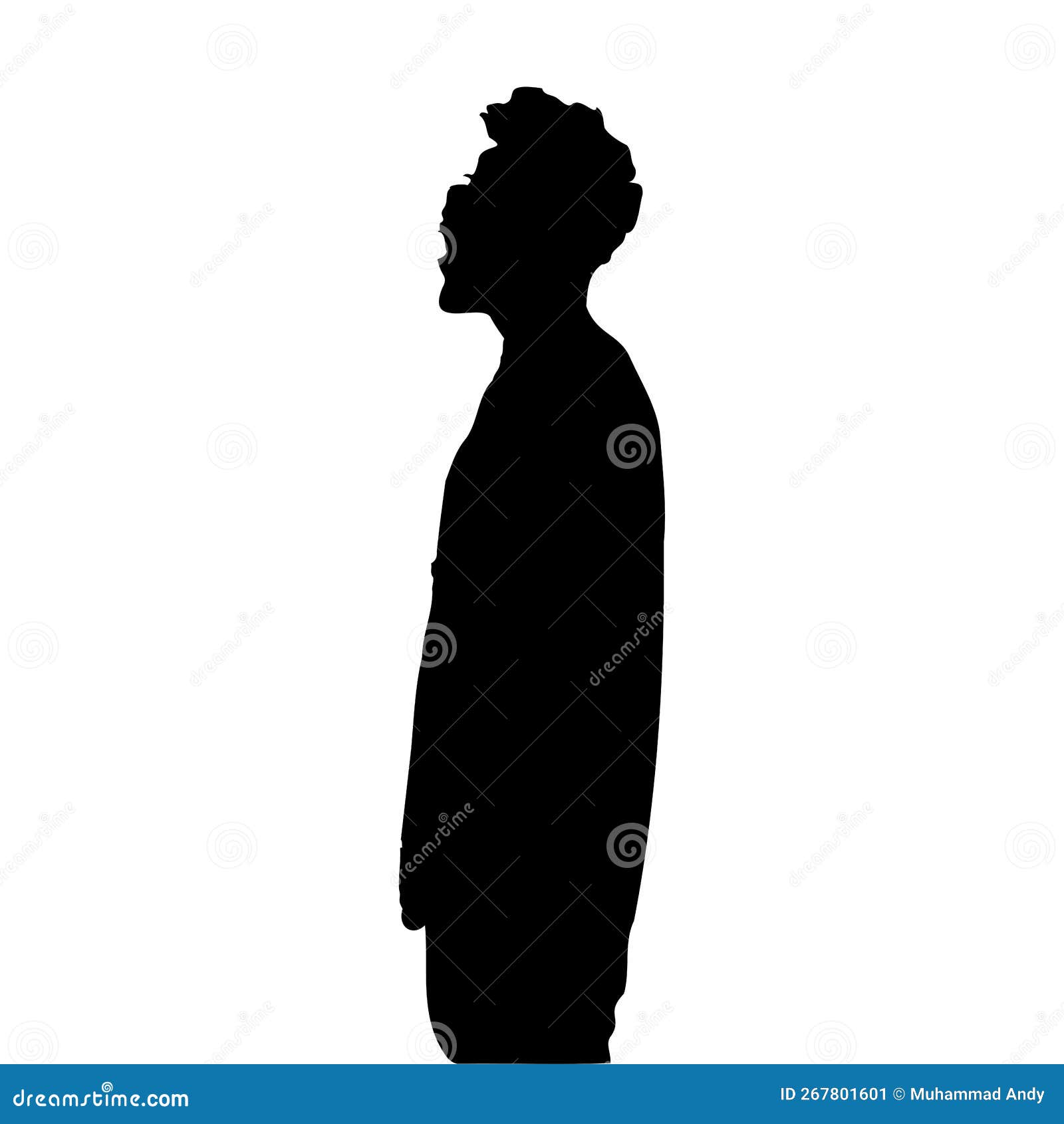 Black Man Waiting for Someone Sideways Isolated Silhouette Vector Stock ...