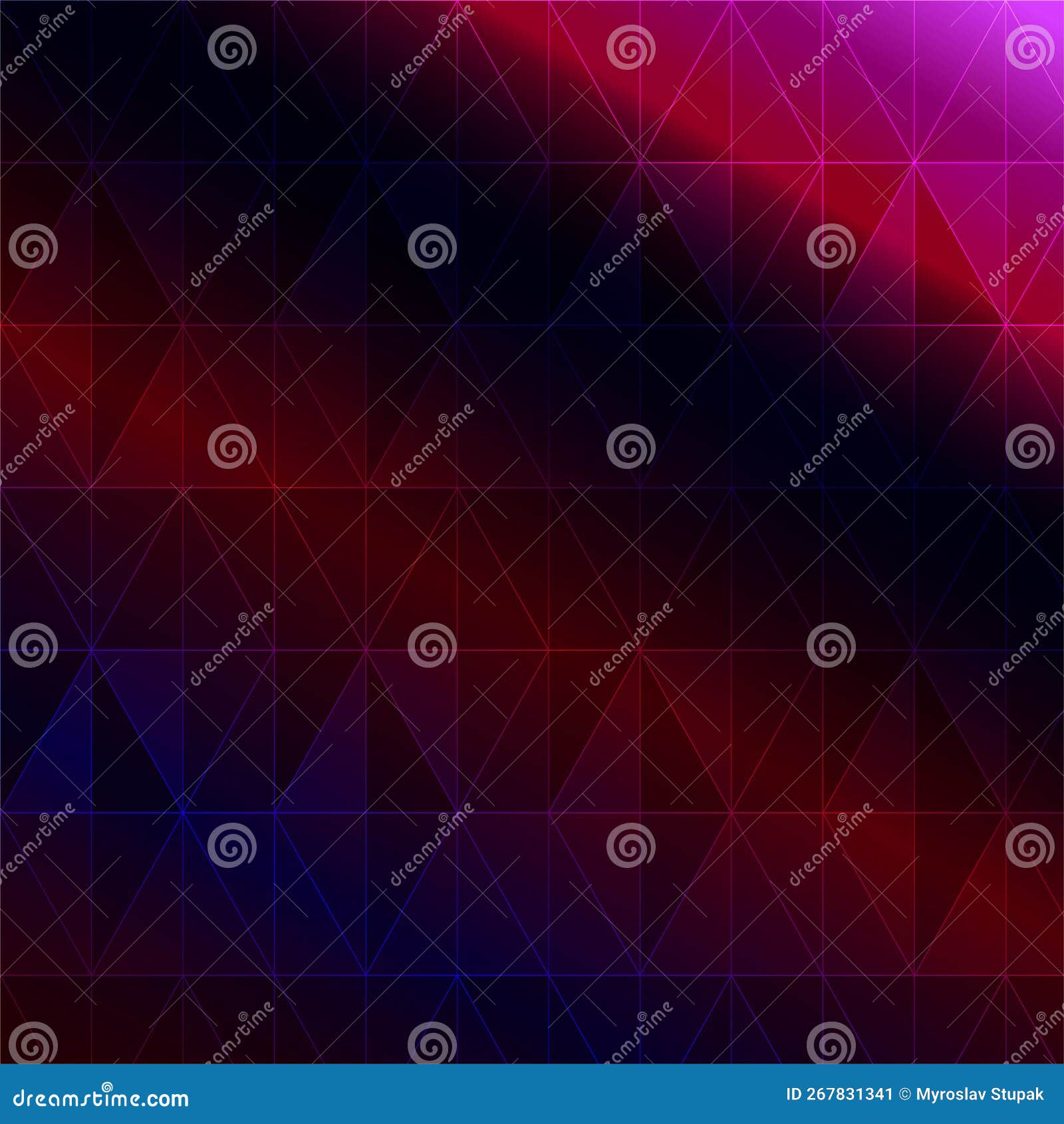 Abstract Background of Triangles. Vector. Red and Blue Colors.Retro ...