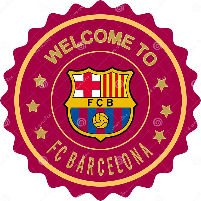Welcome To FC Barcelona Seal Gradient Brush Design Vector Illustration ...