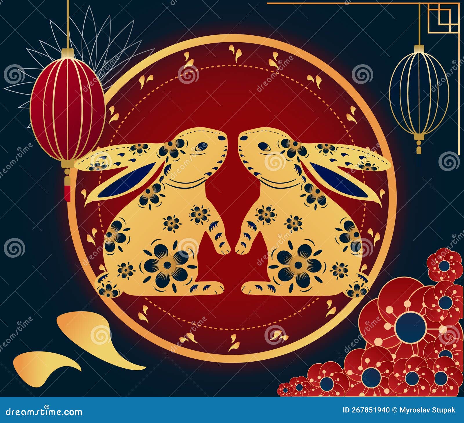 Background. Vector. Illustration. Background of Year Rabbit.Symbol of ...