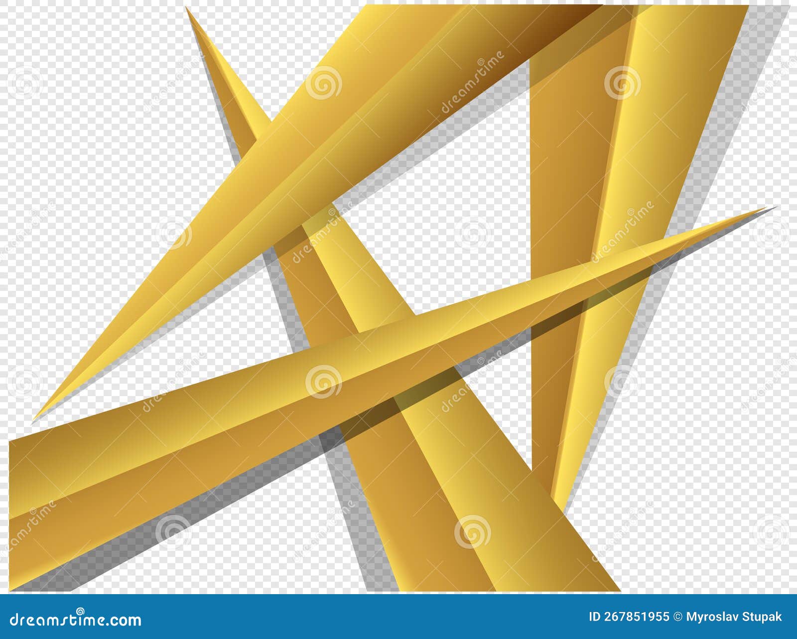 Yellow Triangular Shapes - Illustration - Isolated on Transparent ...