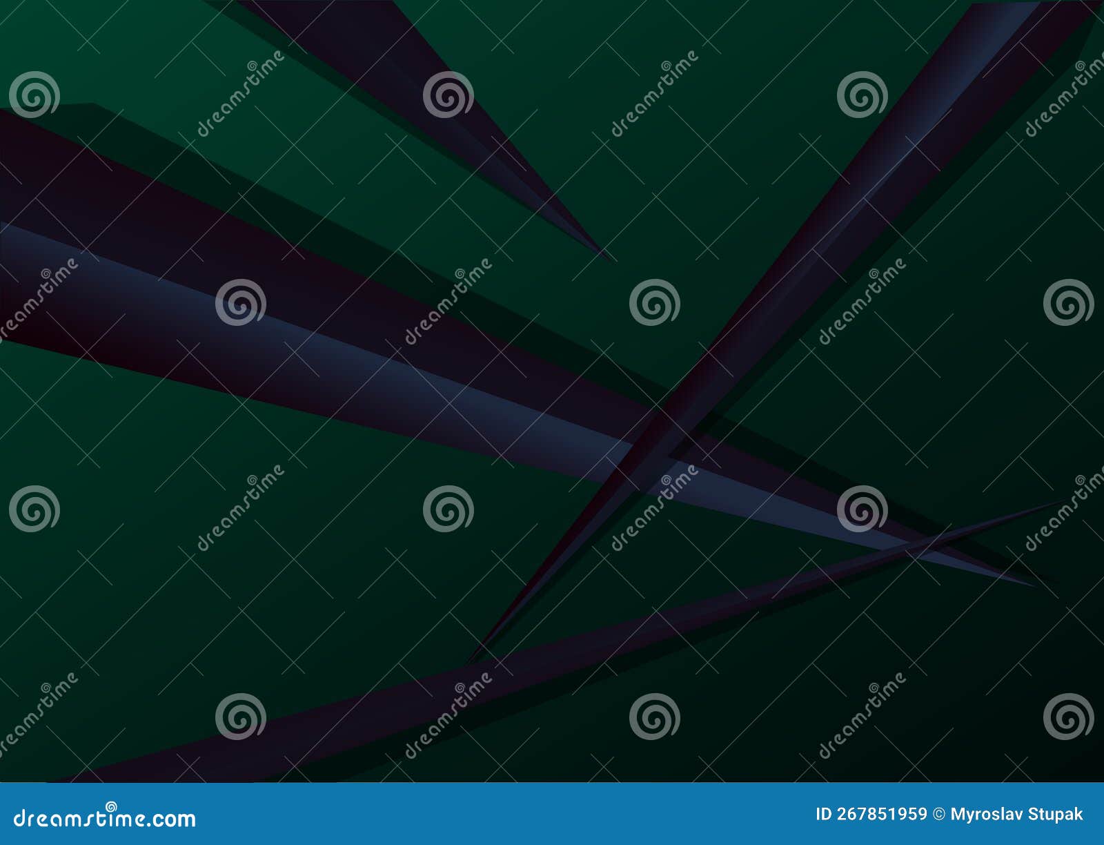 Abstract Deep Green Background with Blue and Black Elements, Vector ...