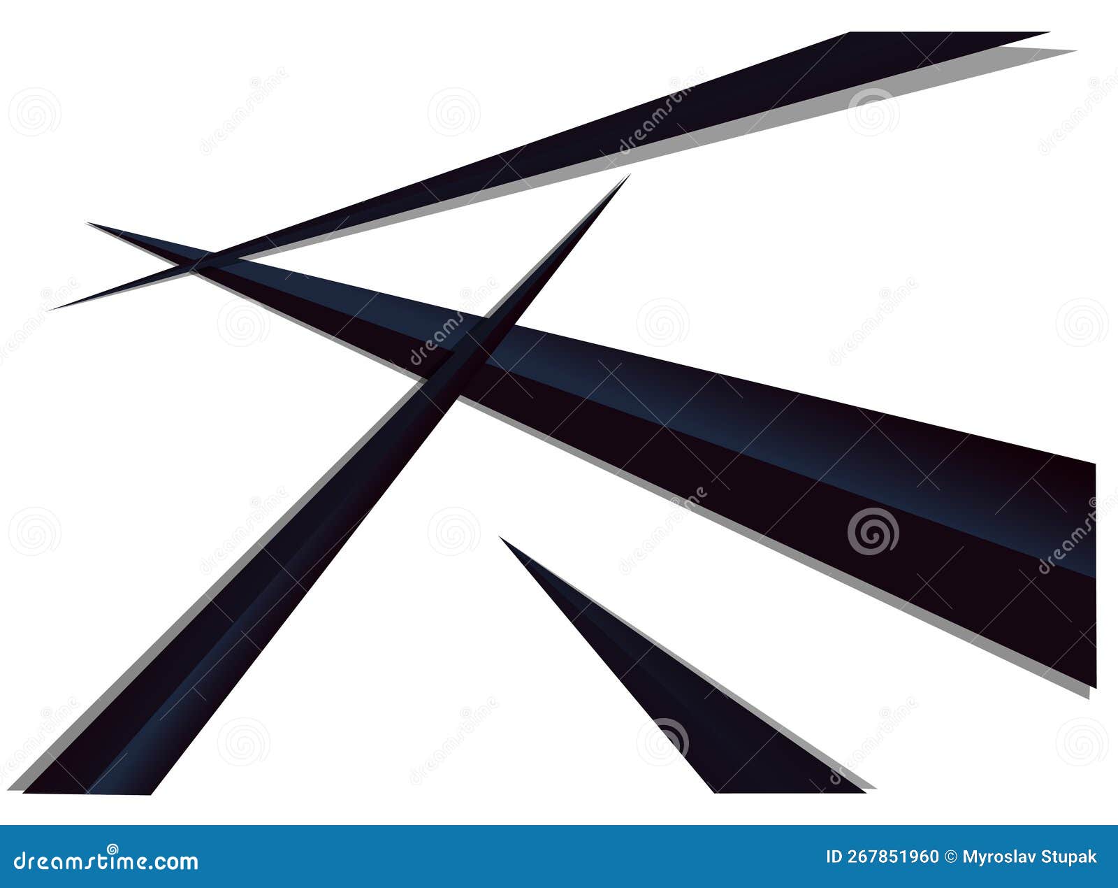 Deep Blue Triangular Shapes - Illustration - Isolated on Transparent ...