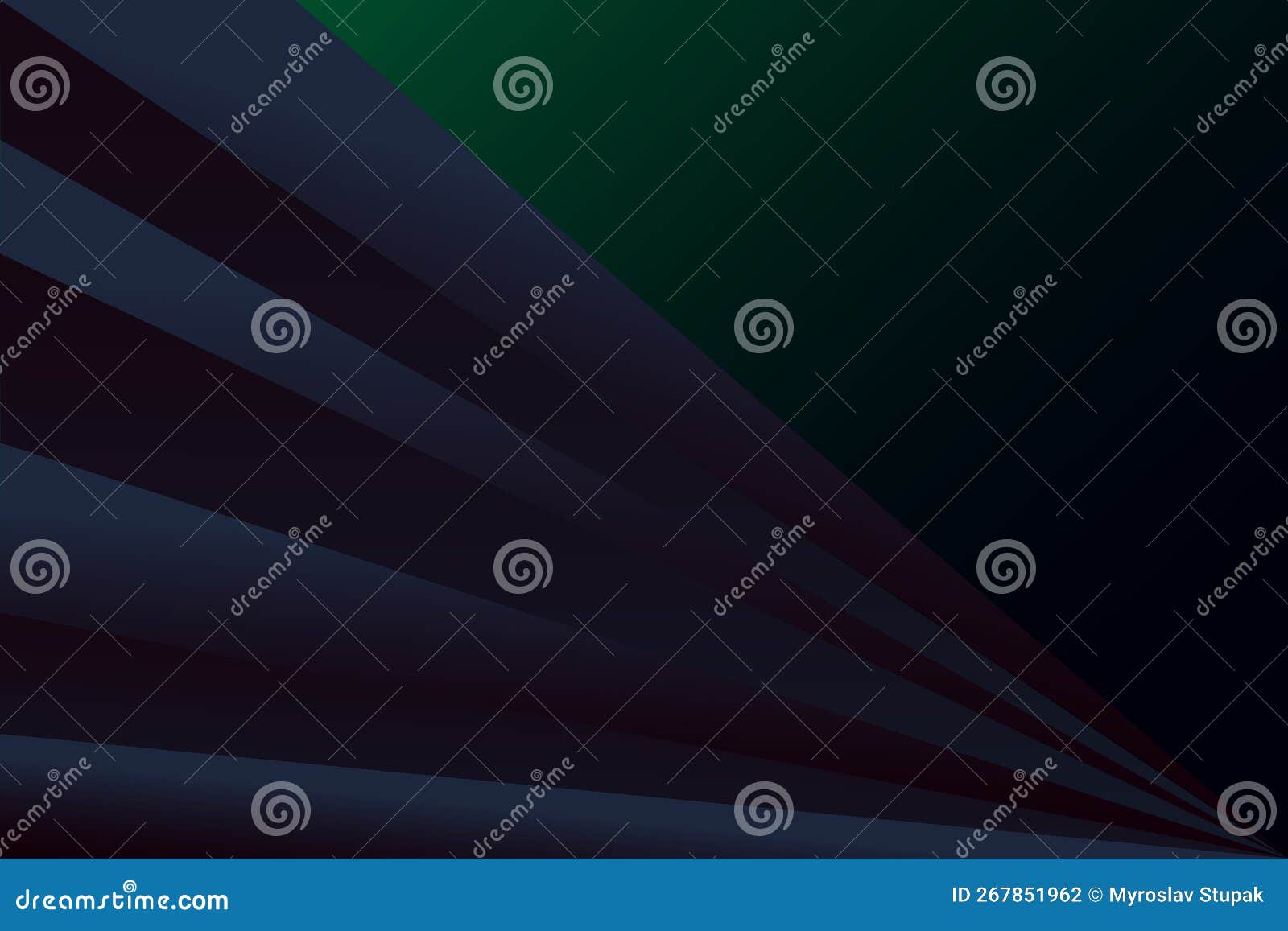 Abstract Deep Green Background with Blue and Black Elements, Vector ...