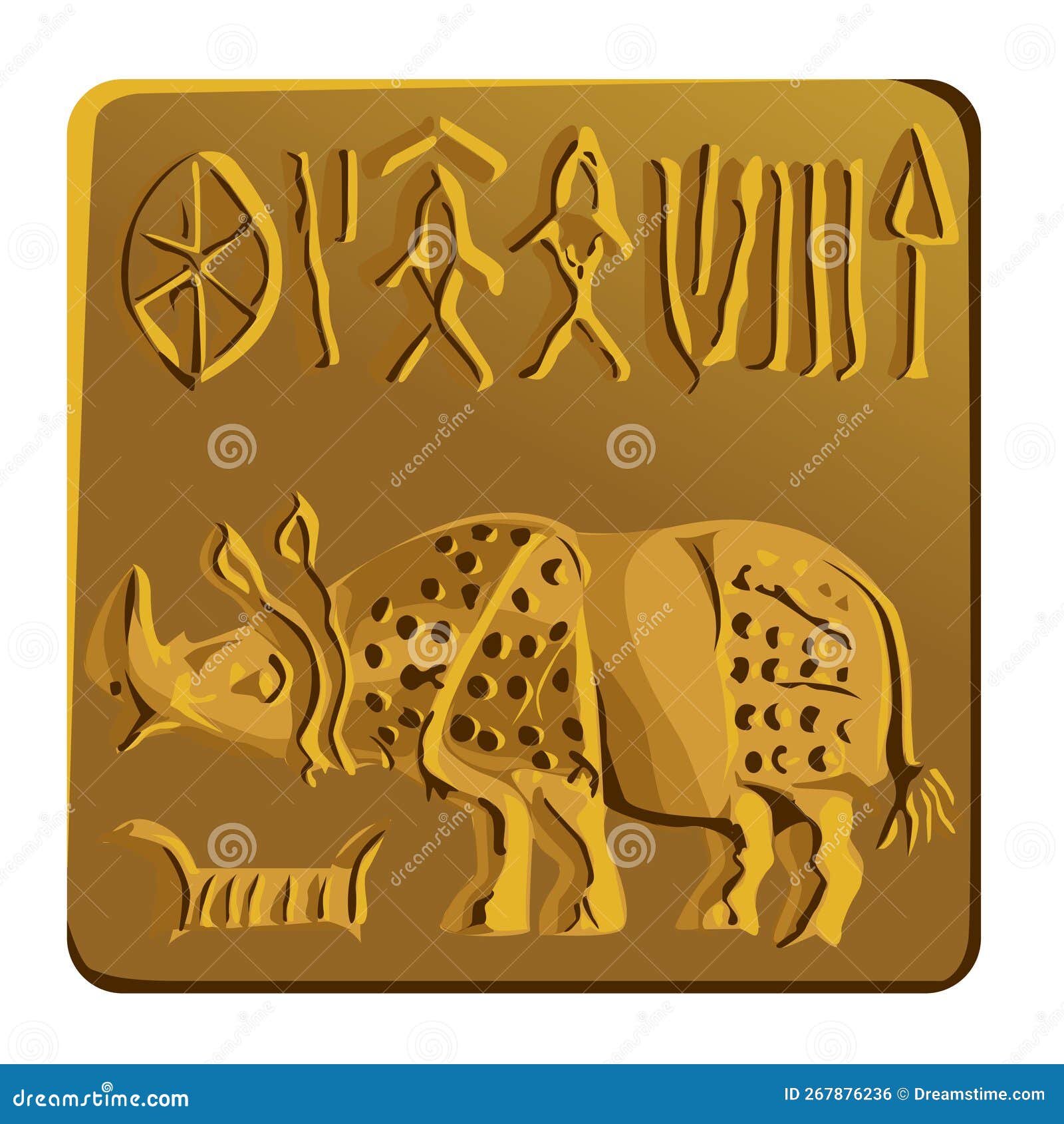 Mohenjo Daro Seal Design Illustration Stock Illustration - Illustration ...