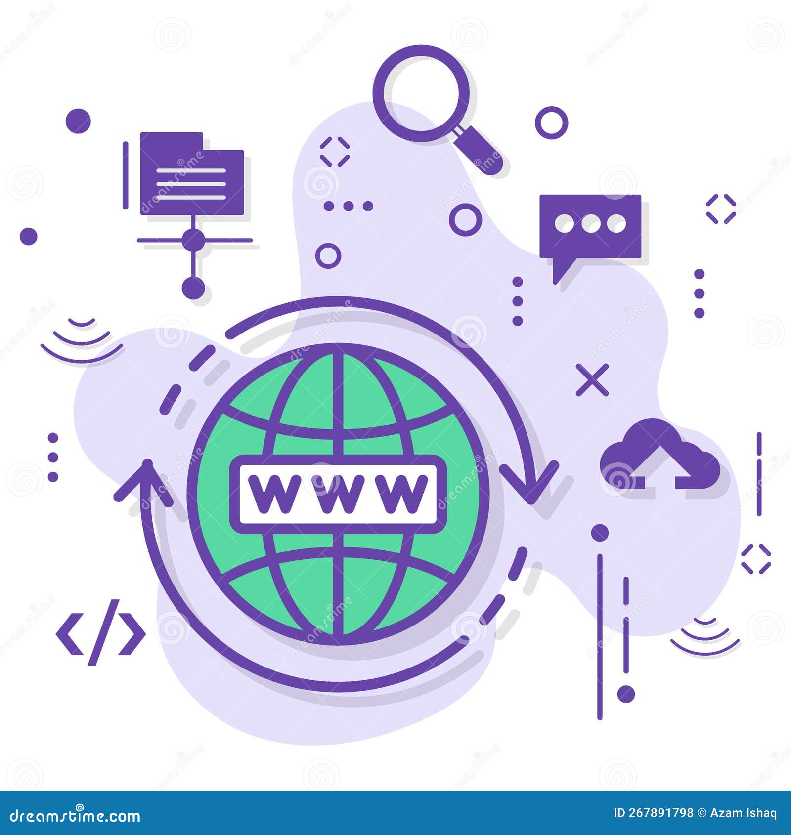 Website Address Concept, World Wide Web Vector Icon Design, Cloud ...