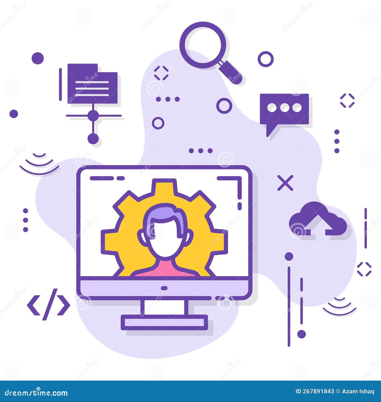 Web Maintenance Technician Concept, it Support Technician Avatar Stock ...