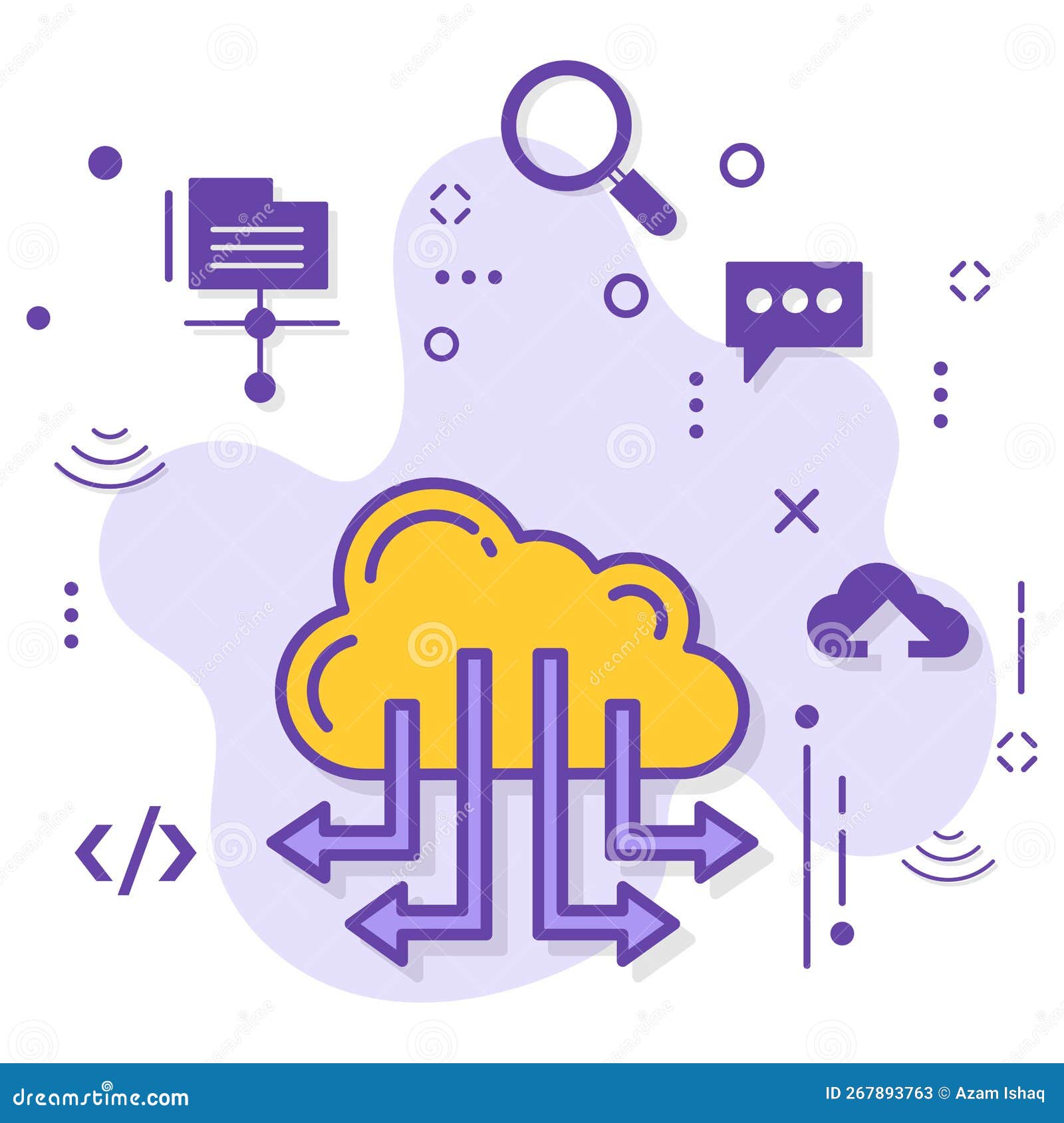 Web Server Nodes Connection Stock Illustration, Remote Machine Cdn ...