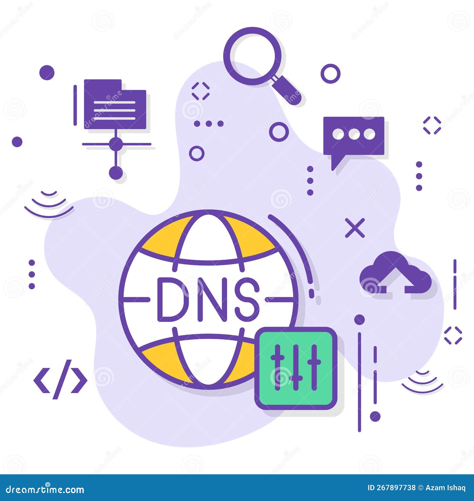 Domain Name Server Settings Concept Stock Illustration, Advance Domain ...