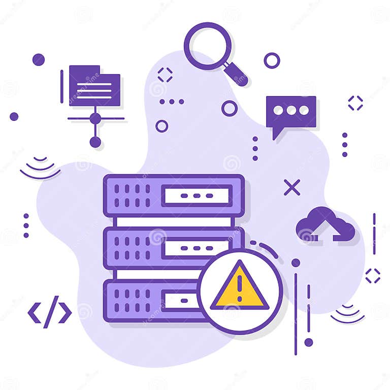 Database Machine Outage Vector Icon Design, Cloud Computing and Web ...