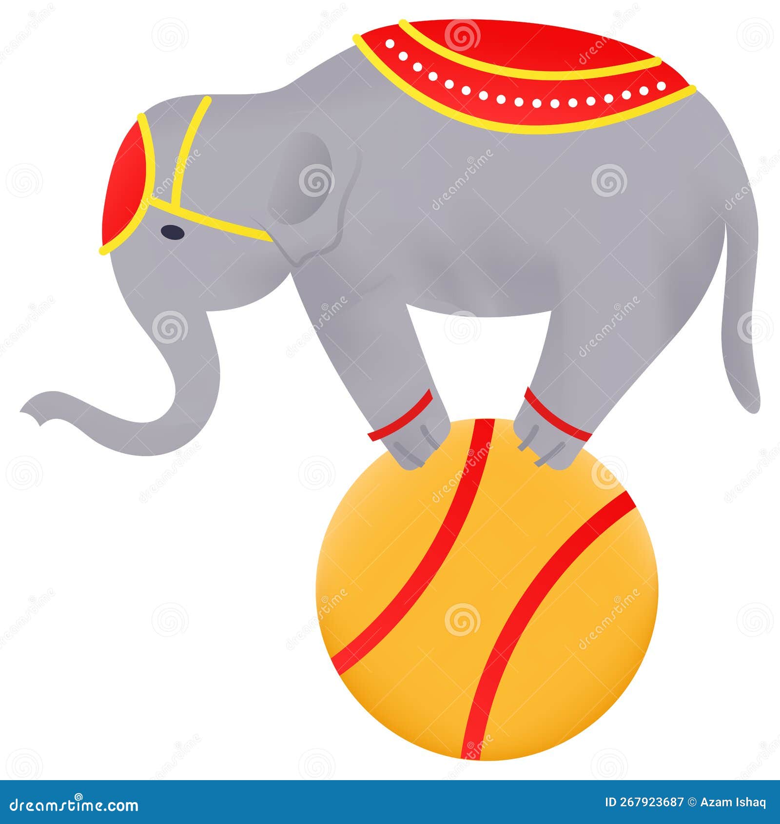 Elephant Performing Balance Trick Vector Icon Design, Circus Characters ...