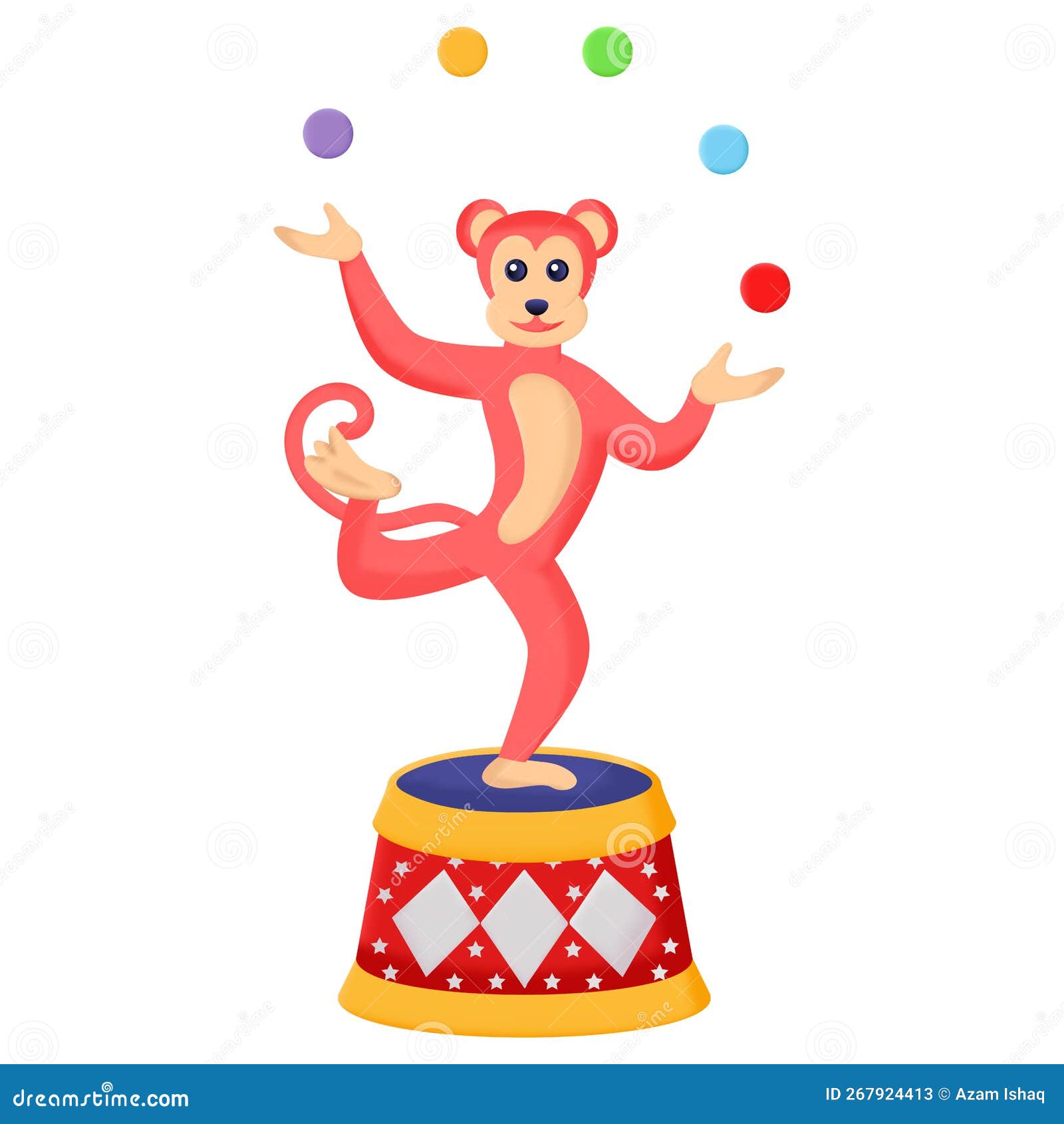 Juggler Chimpanzee Vector Icon Design, Circus Characters Symbol ...