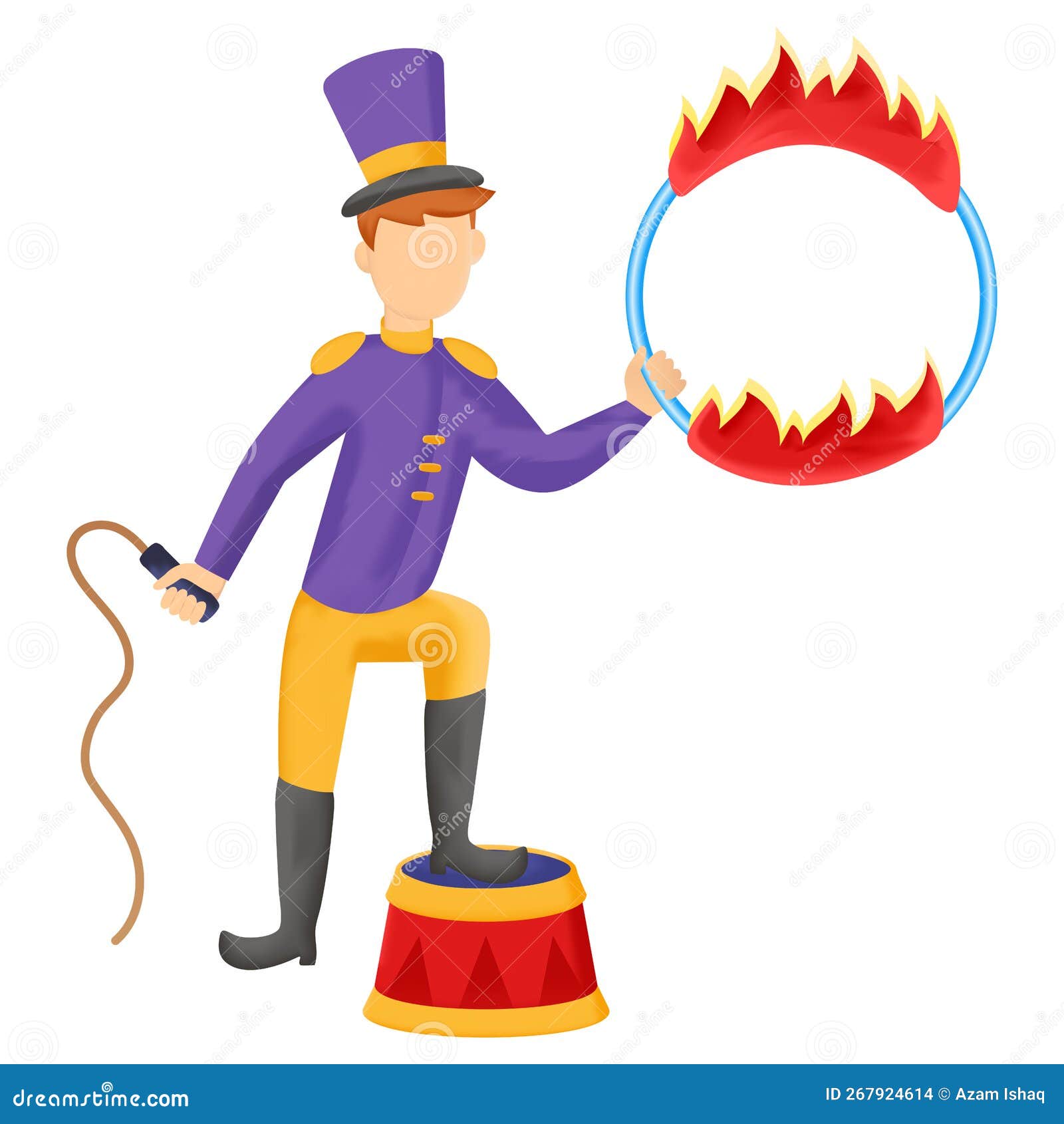Ringmaster Performing and Holding Rope Vector Icon Design, Circus ...
