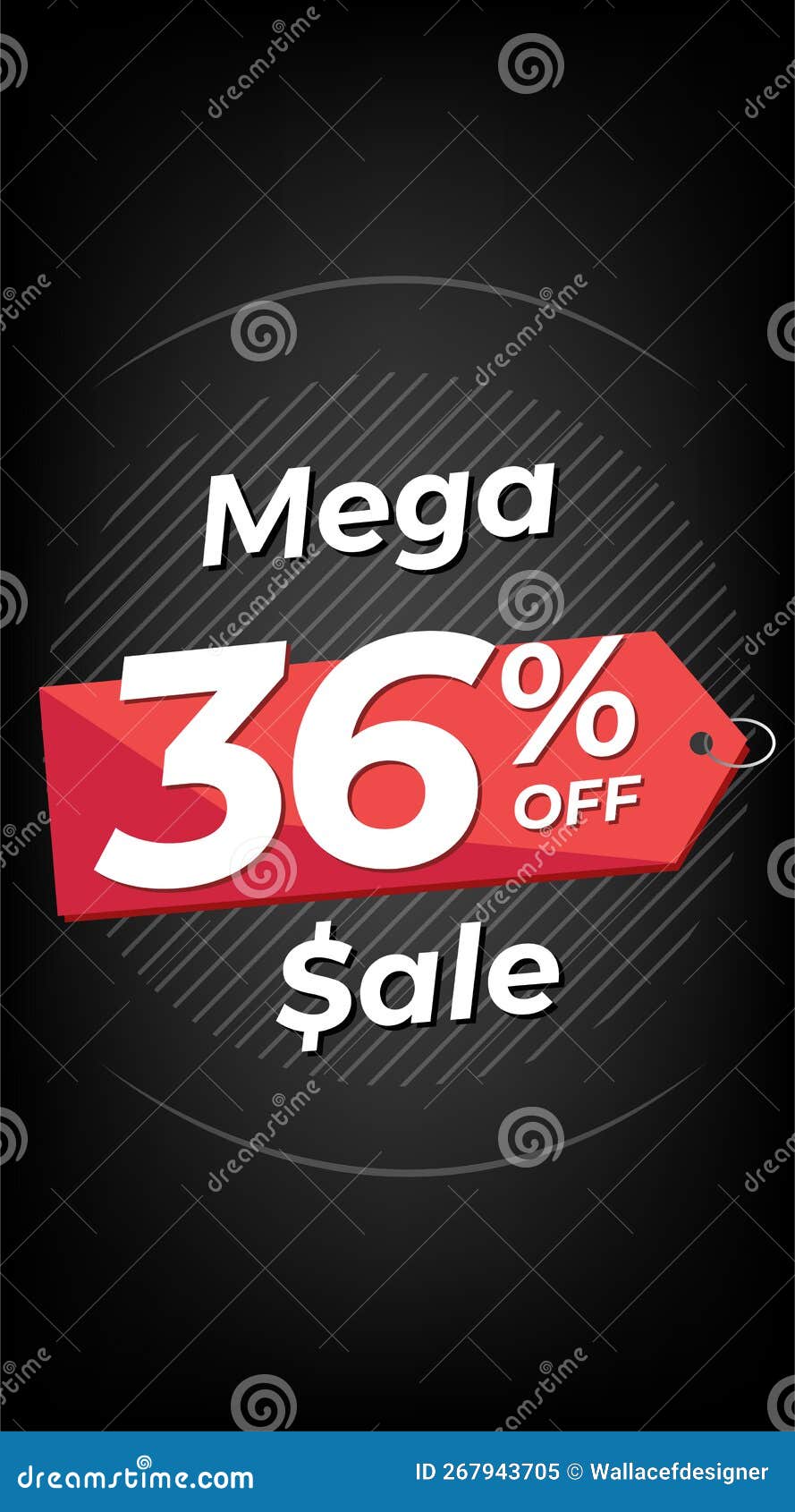 36 Percent Off. Black Discount Banner with Thirty-six Percent Stock ...