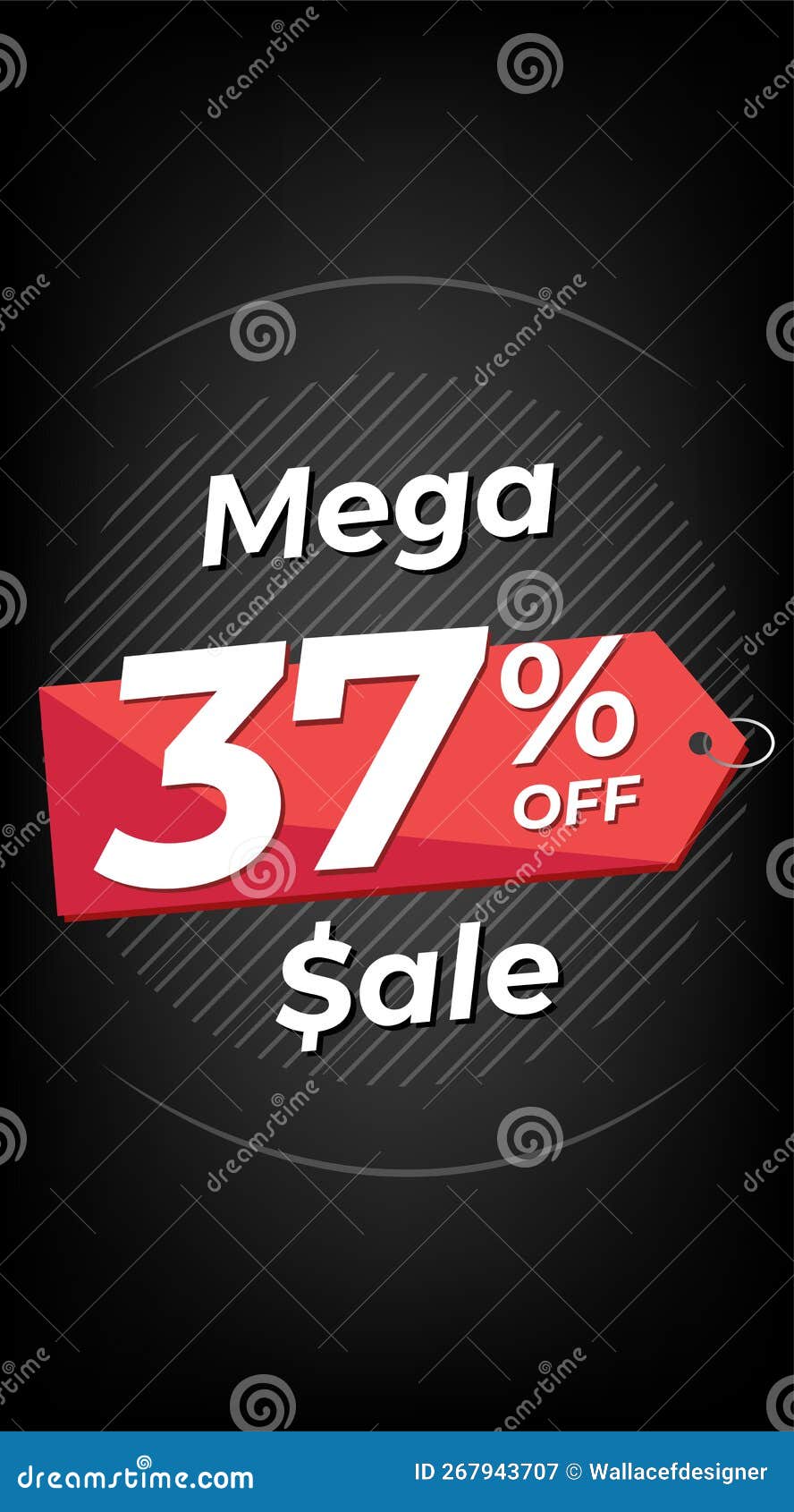 37 Percent Off. Black Discount Banner with Thirty-seven Percent Stock ...