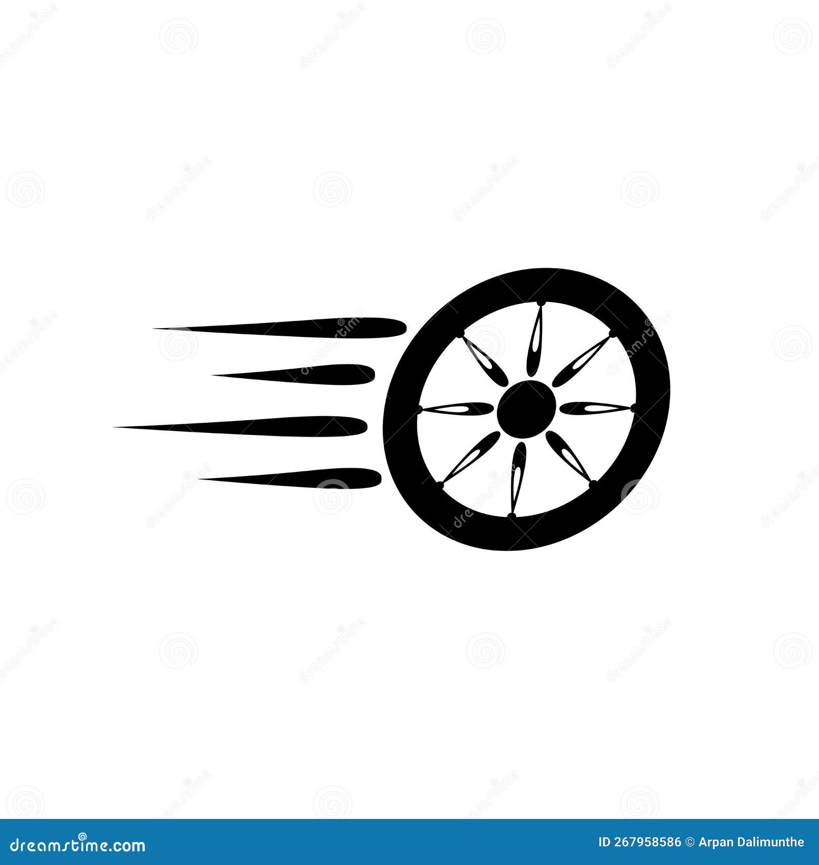 Wheel vector icon stock vector. Illustration of transport - 267958586