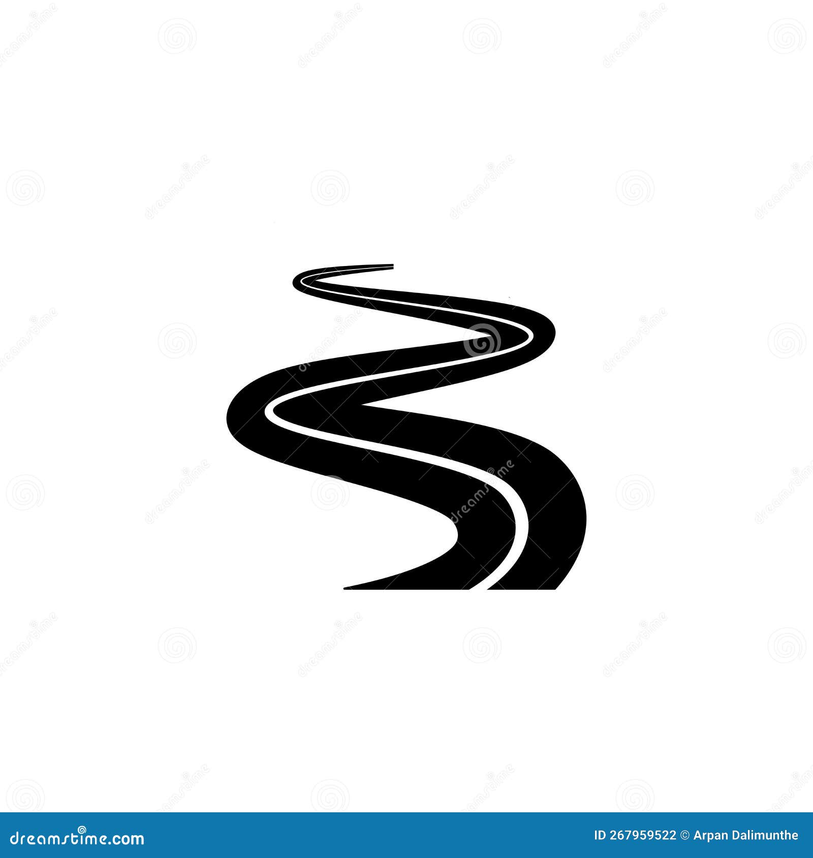 Winding road vector icon stock vector. Illustration of edited - 267959522