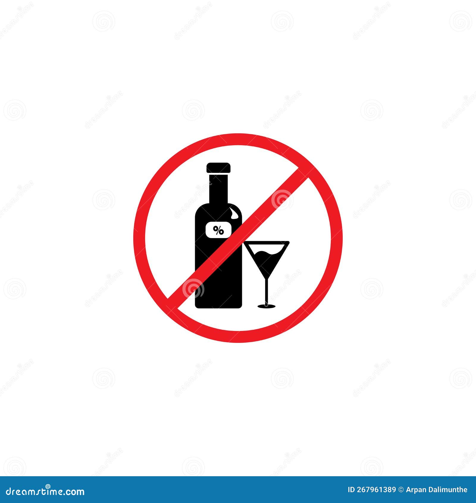 No alcohol vector icon stock vector. Illustration of beverage - 267961389