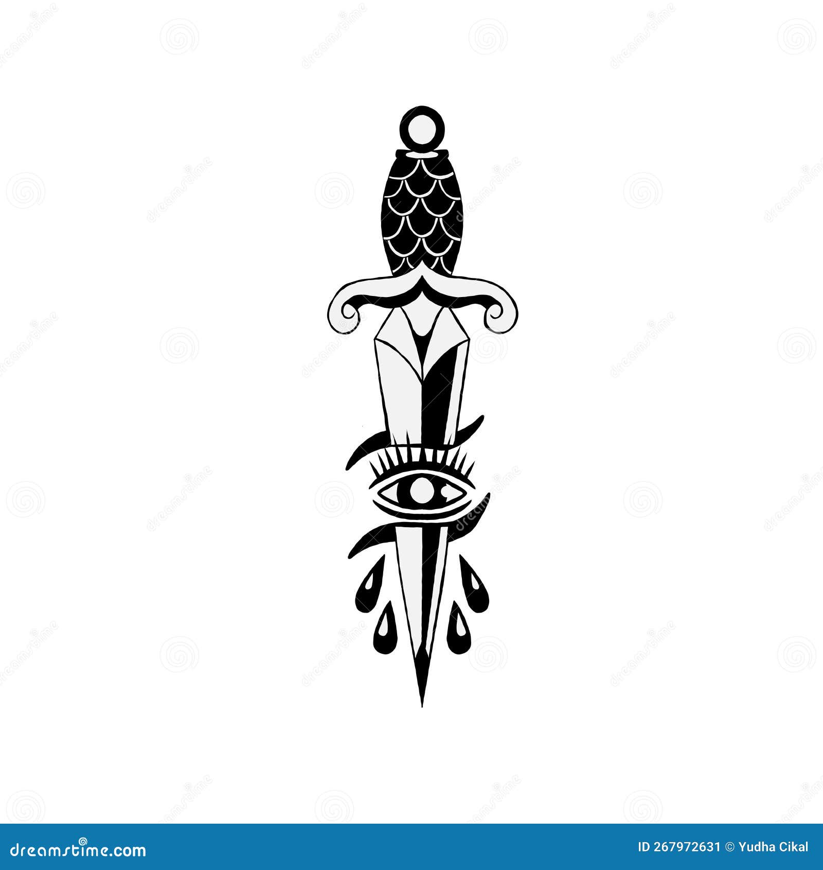 Illustration of a Dagger Stuck with an Eye Design Stock Vector ...