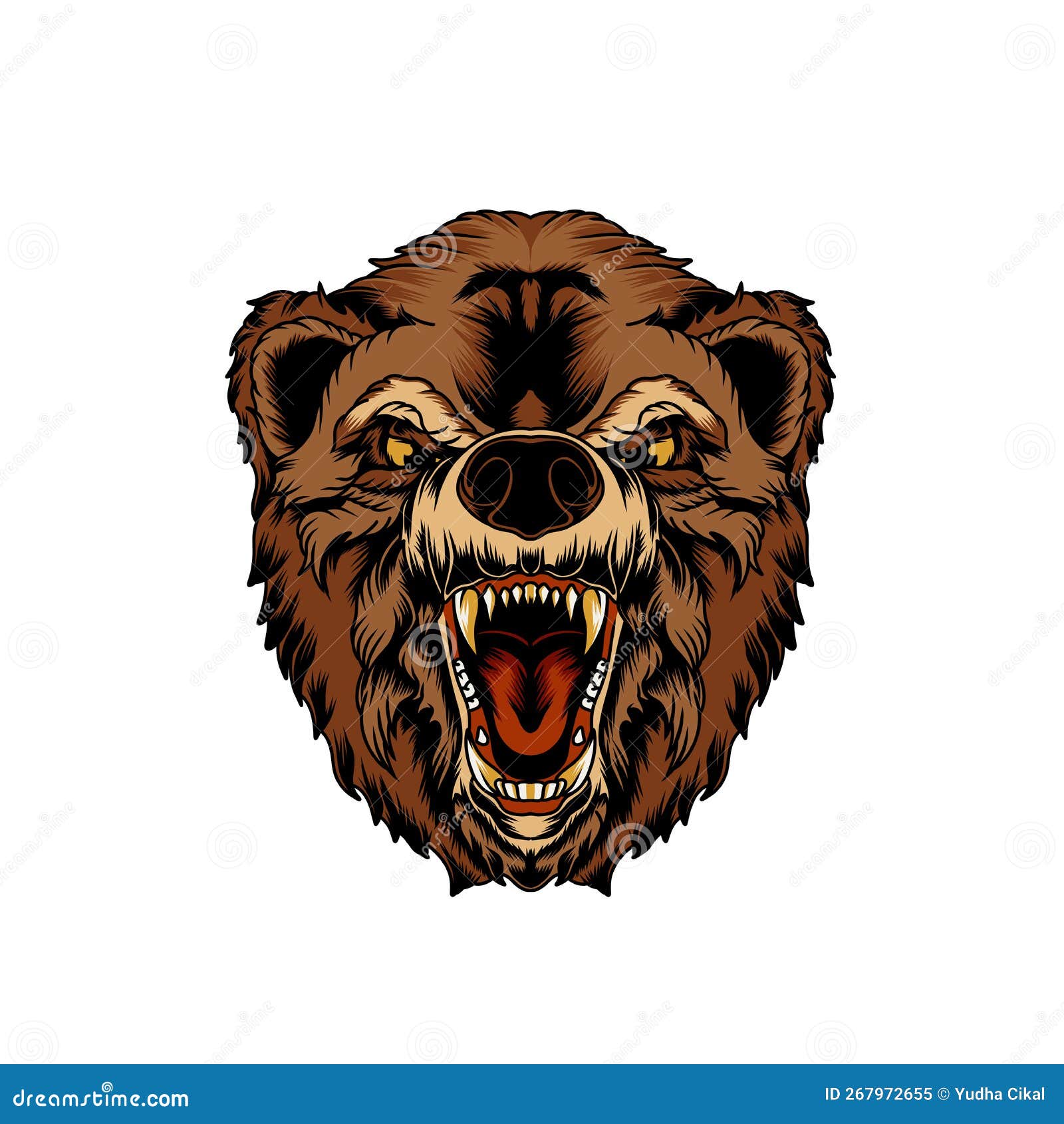 Illustration of a Roaring Bear Vector Design Stock Vector ...