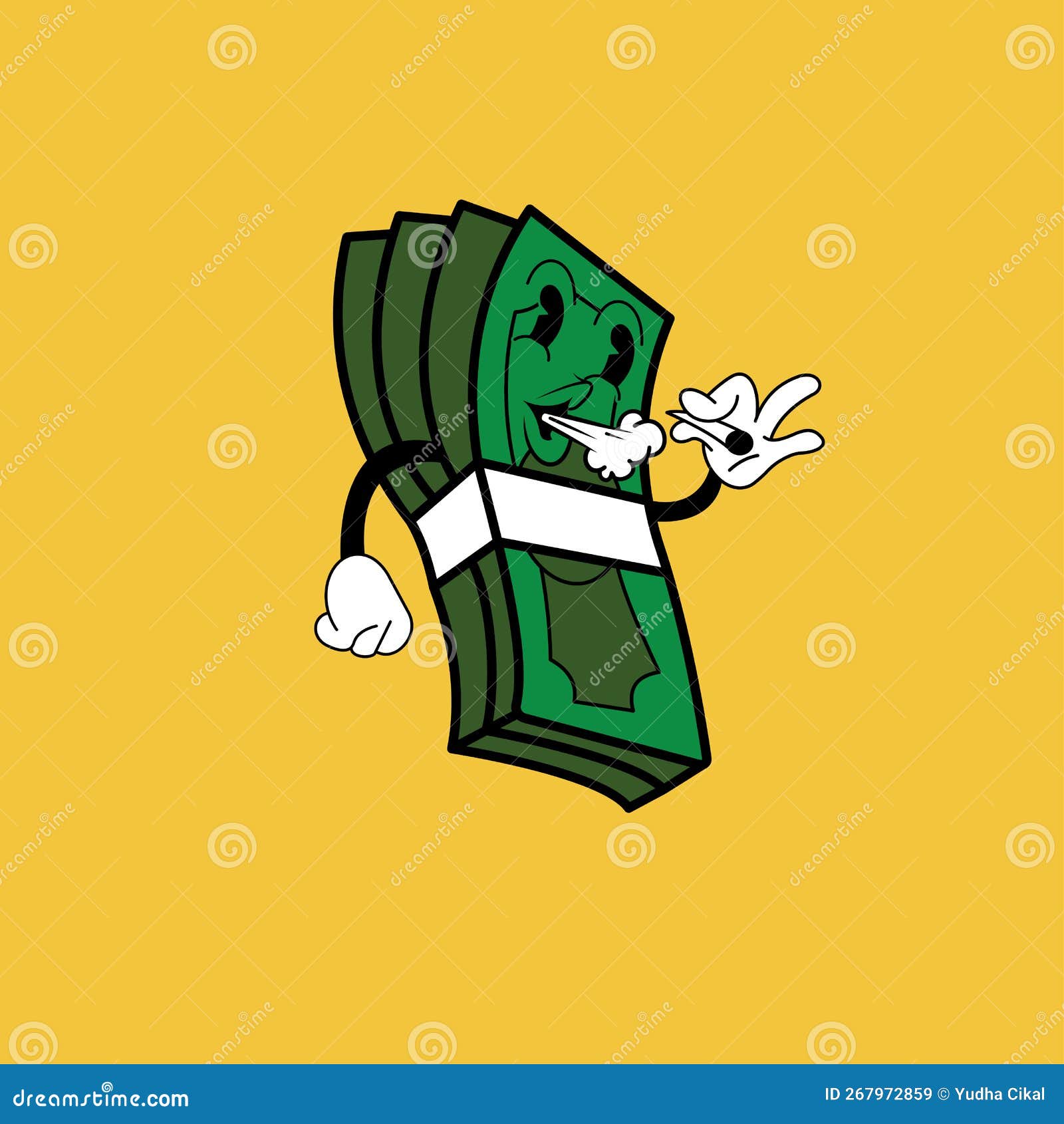 Money Cash Vintage Cartoon Design Stock Vector - Illustration of ...