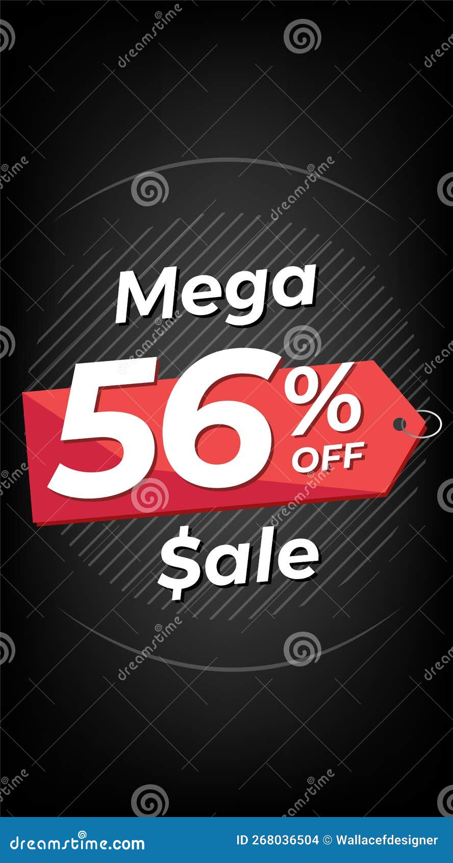 56 Percent Off. Black Discount Banner with Fifty-six Percent Stock ...