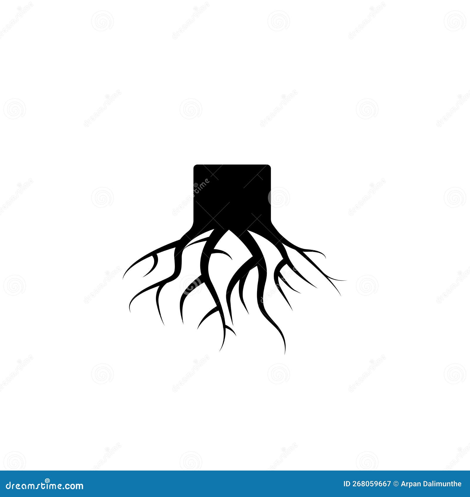 Tree root vector icon stock vector. Illustration of environment - 268059667