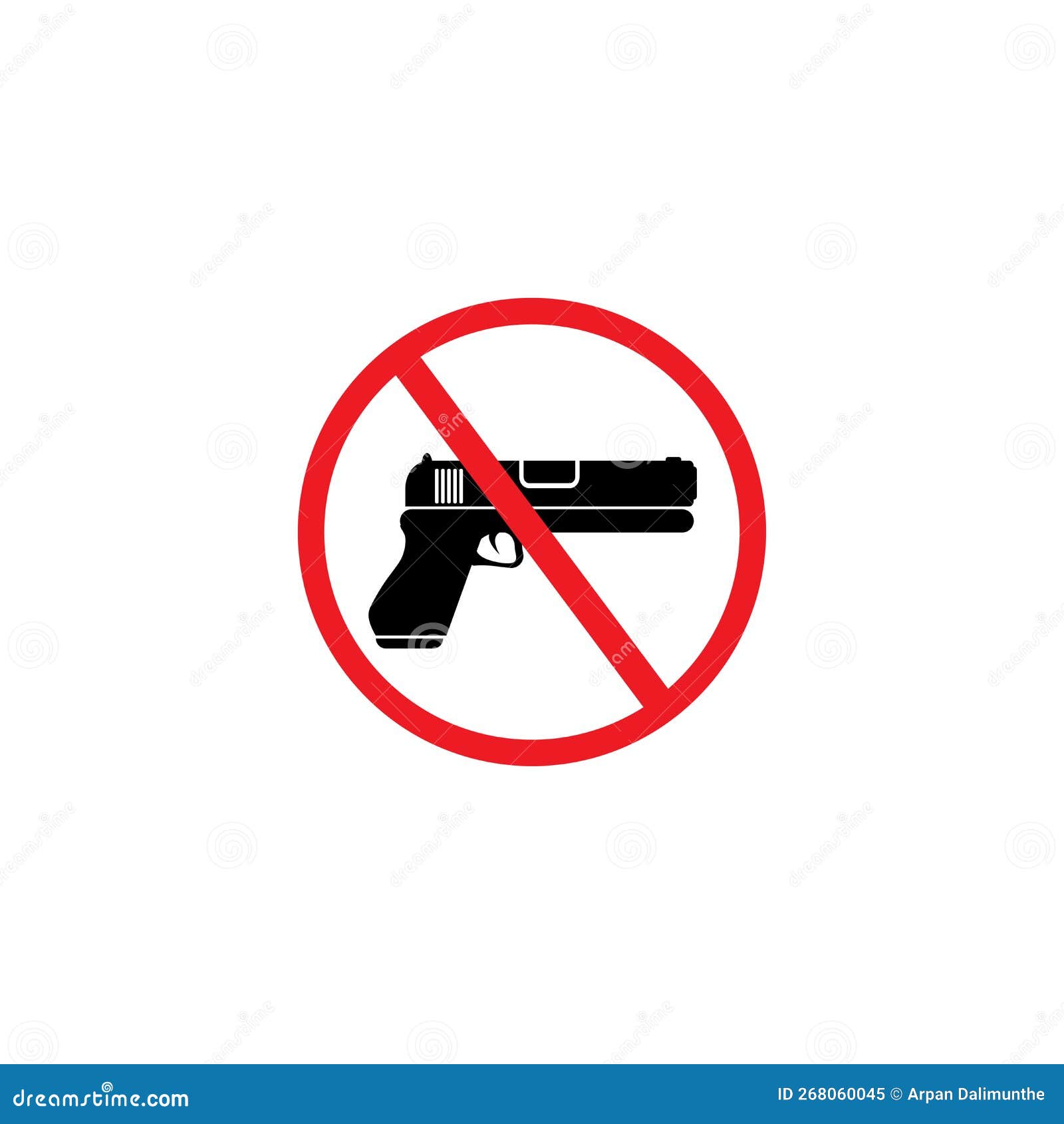 Vector icon no weapons stock vector. Illustration of safety - 268060045