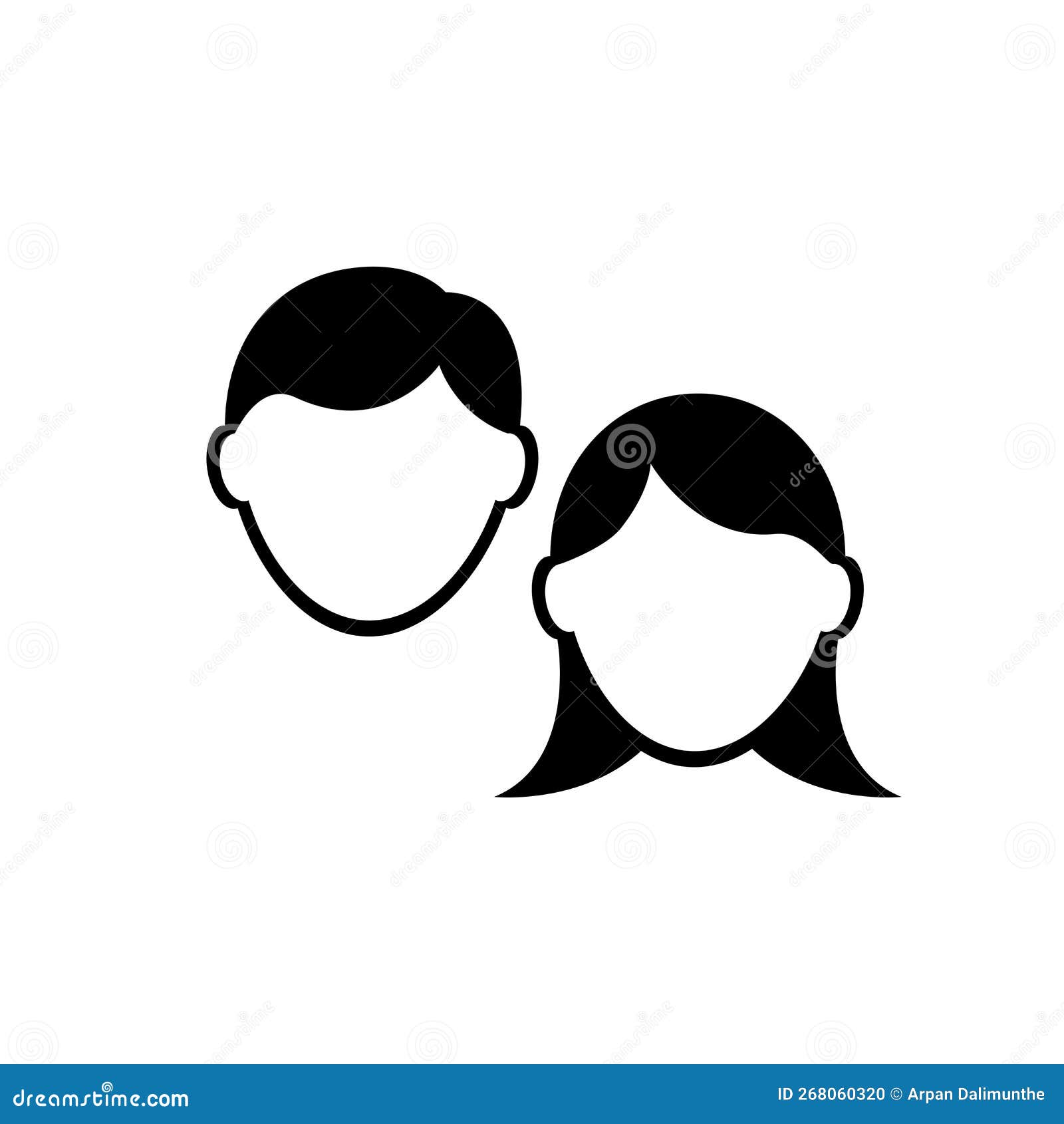 Man and woman vector icon stock vector. Illustration of line - 268060320