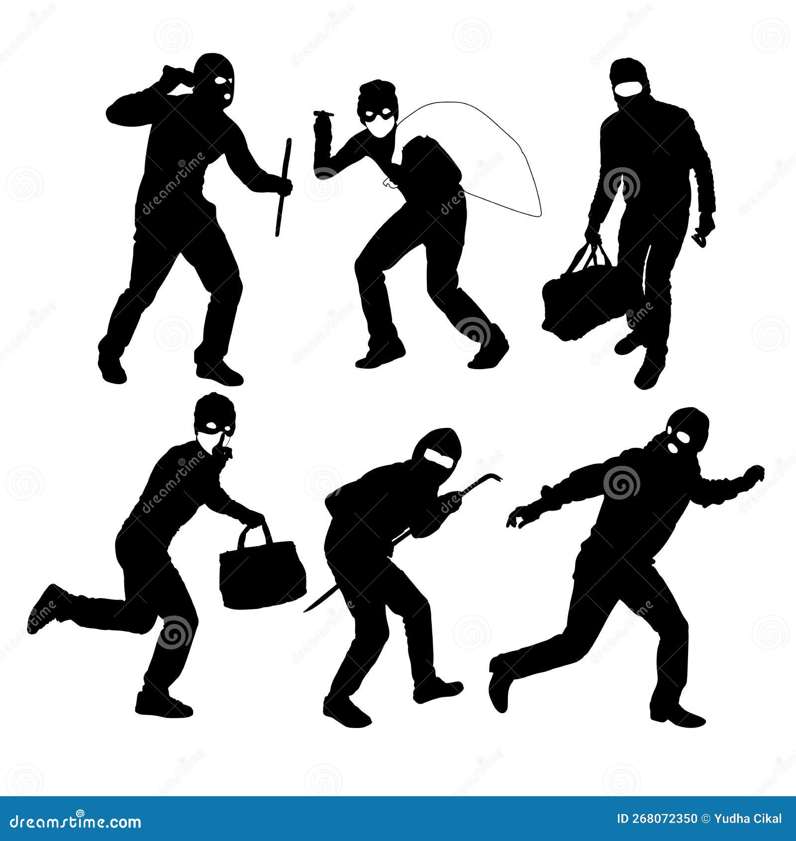 Thief And Criminal. Home Robbery, Theft Burglary Cartoon. Burglar ...