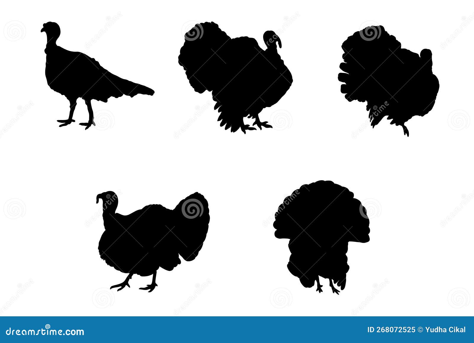 Set of Silhouettes of Turkey Vector Design Stock Vector - Illustration ...