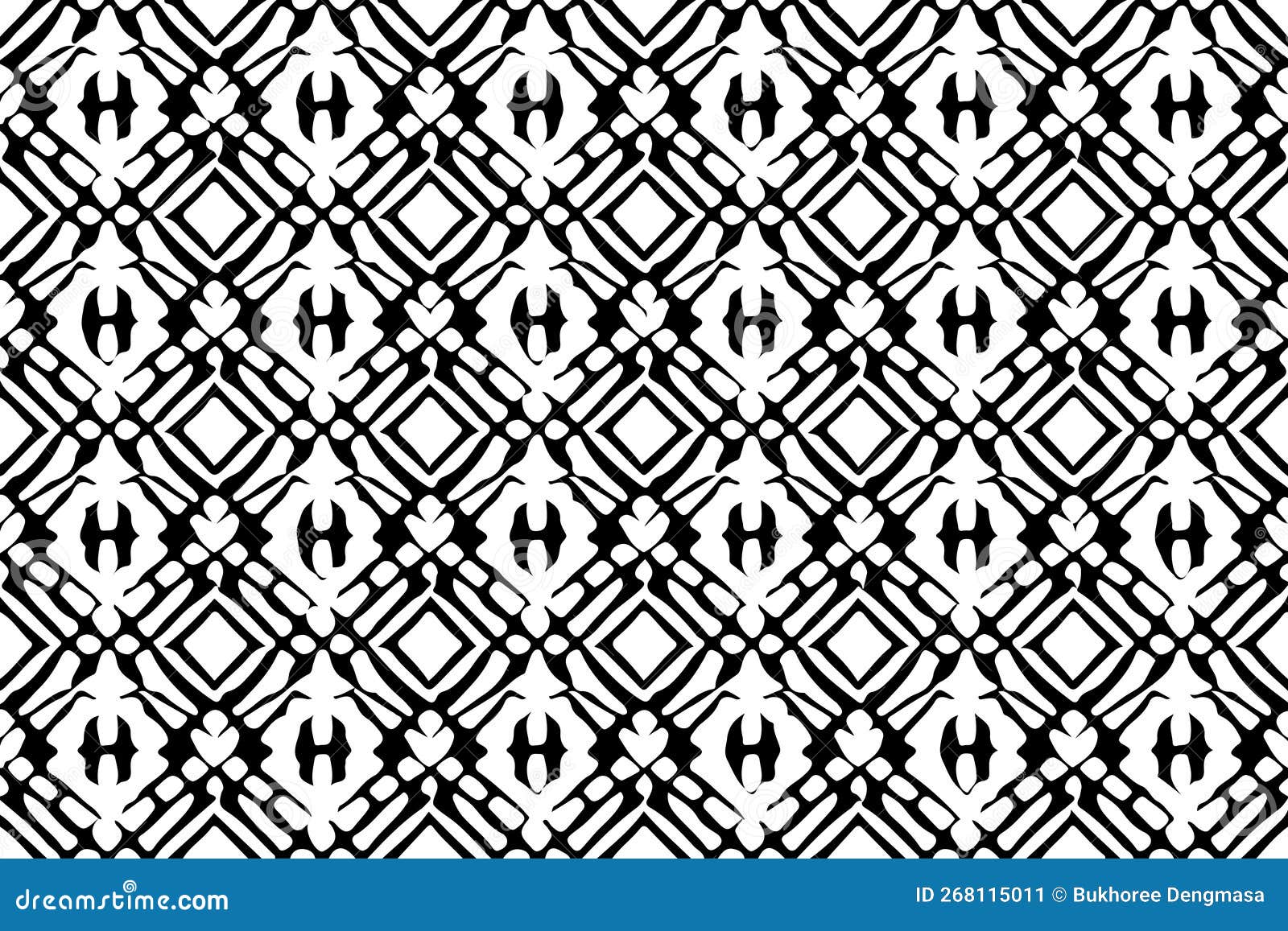Black and White Traditional Geometric Seamless Fabric Pattern Stock ...