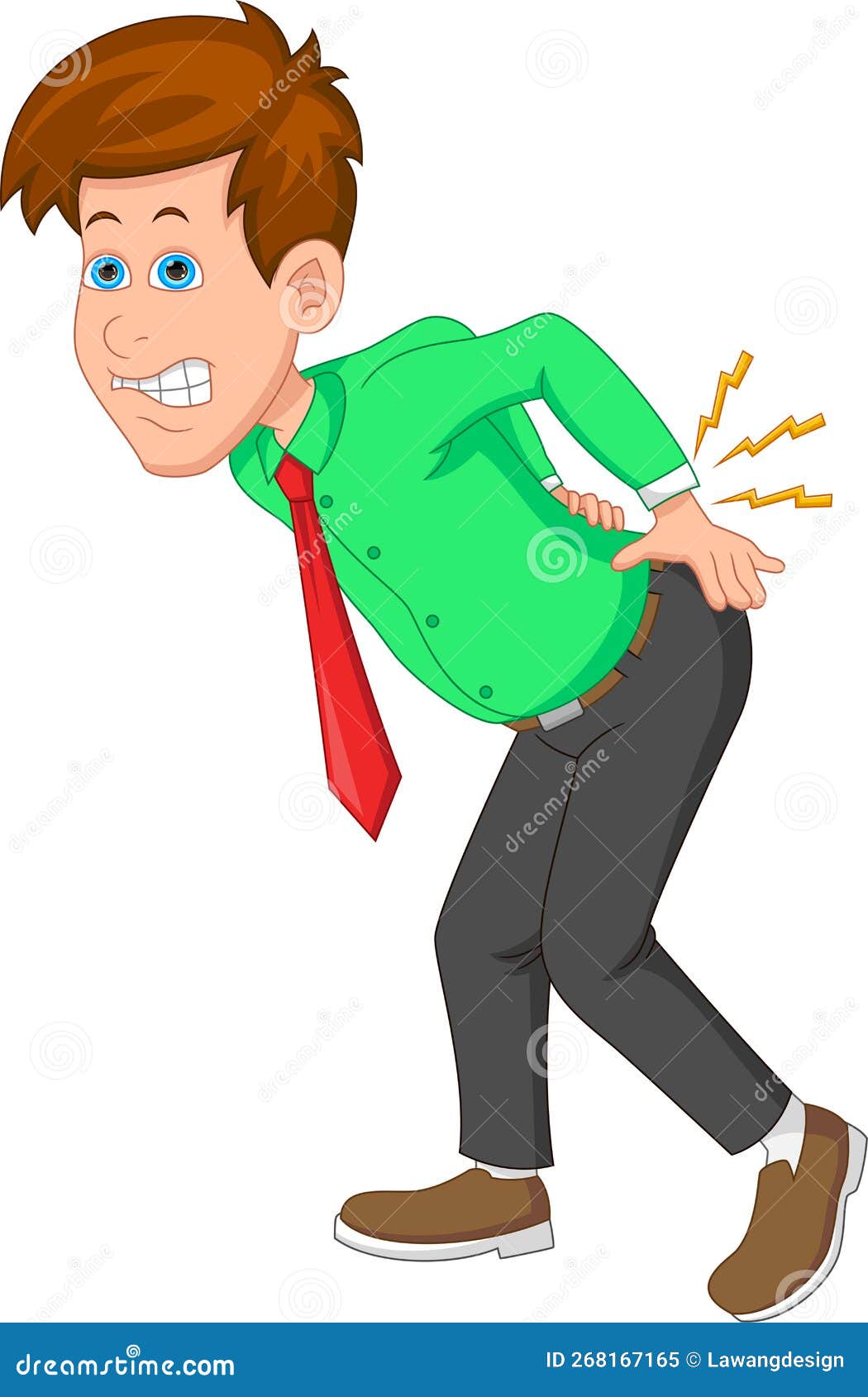 Young Business Backache Cartoon Stock Vector - Illustration of hurt ...