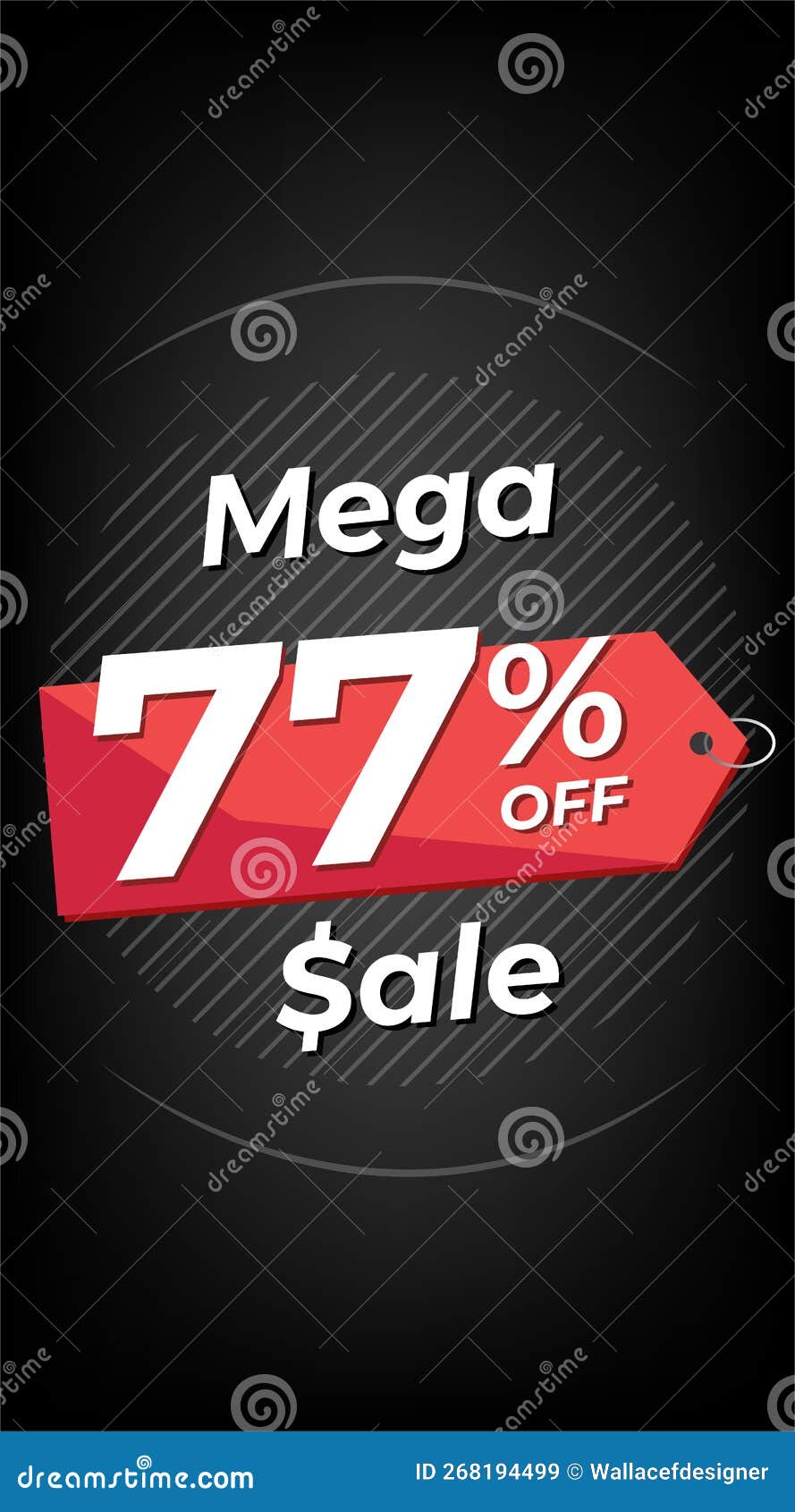 77 Percent Off. Black Discount Banner with Seventy-seven Percent Stock ...