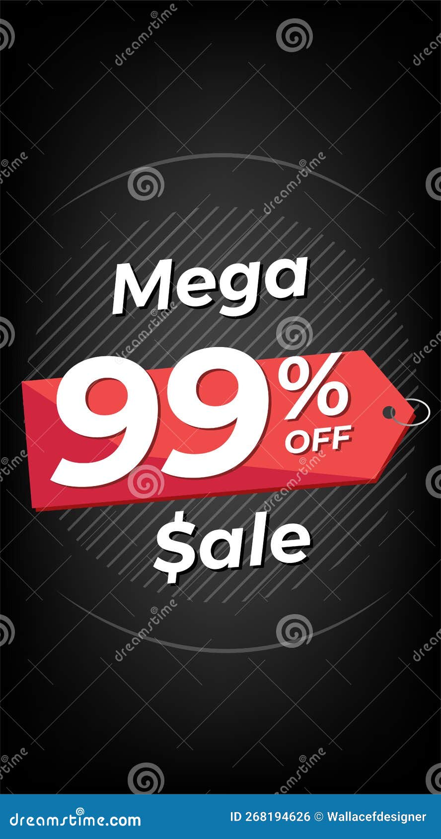 99 Percent Off. Black Discount Banner with Ninety-nine Percent Stock ...