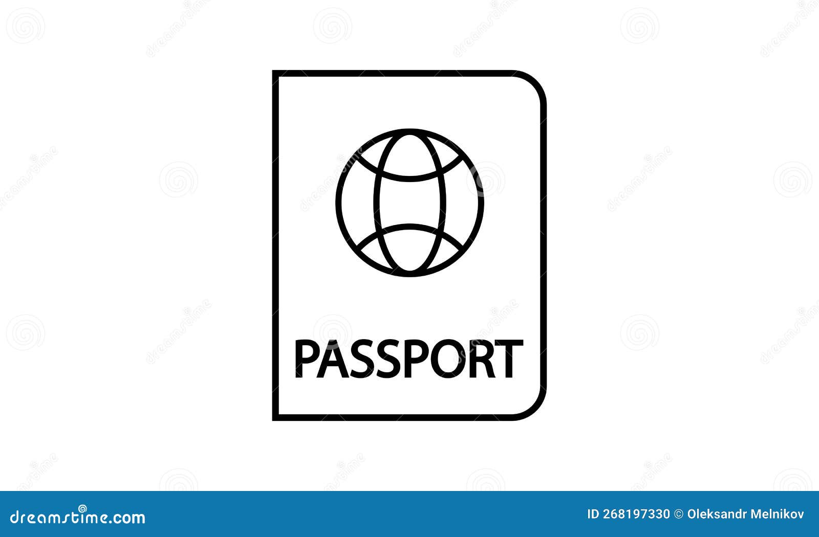 Black and White Passport Icon. Document Symbol. Vector Graphics for ...