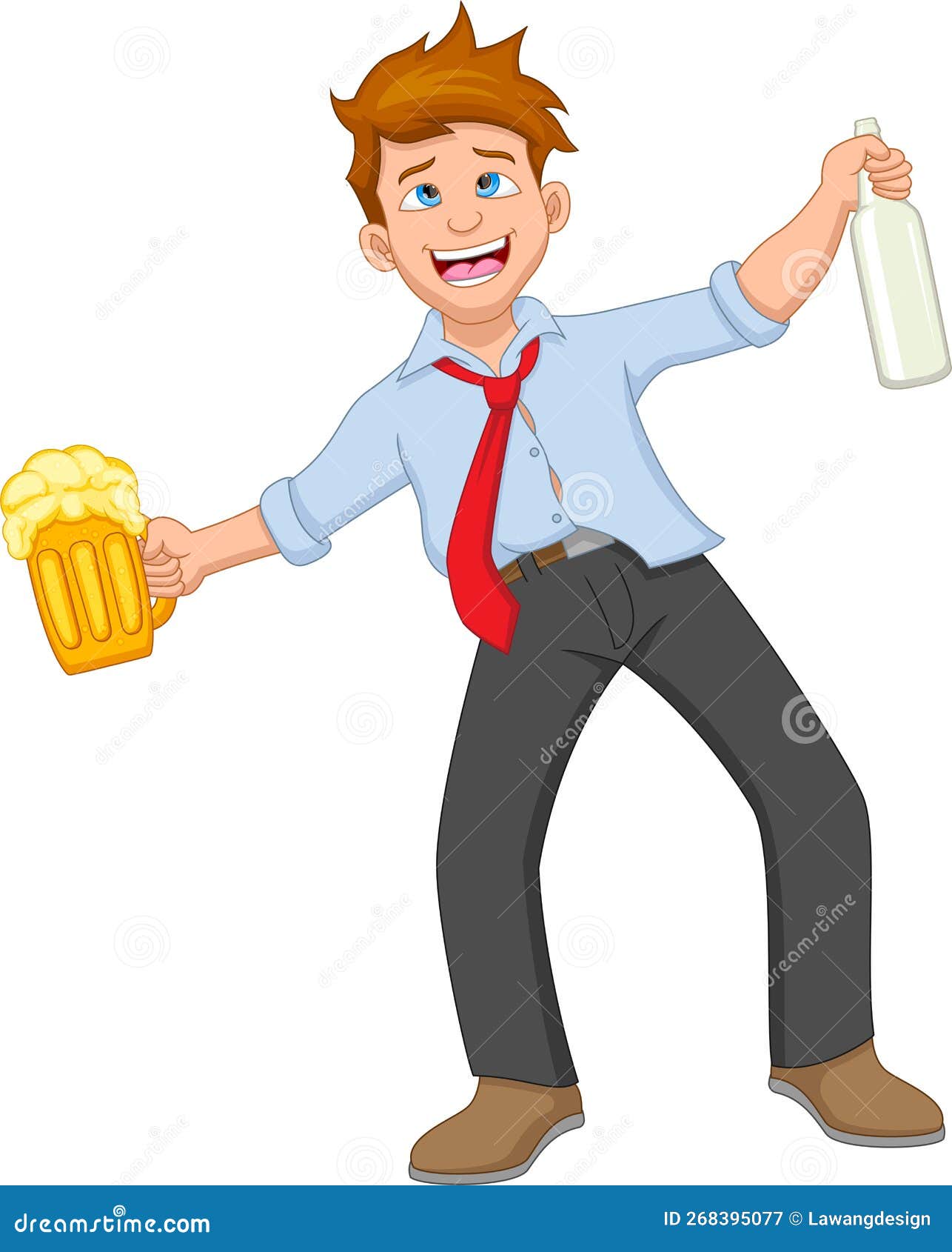 Cartoon Drunk Man Carrying Beer Stock Vector - Illustration of drink ...