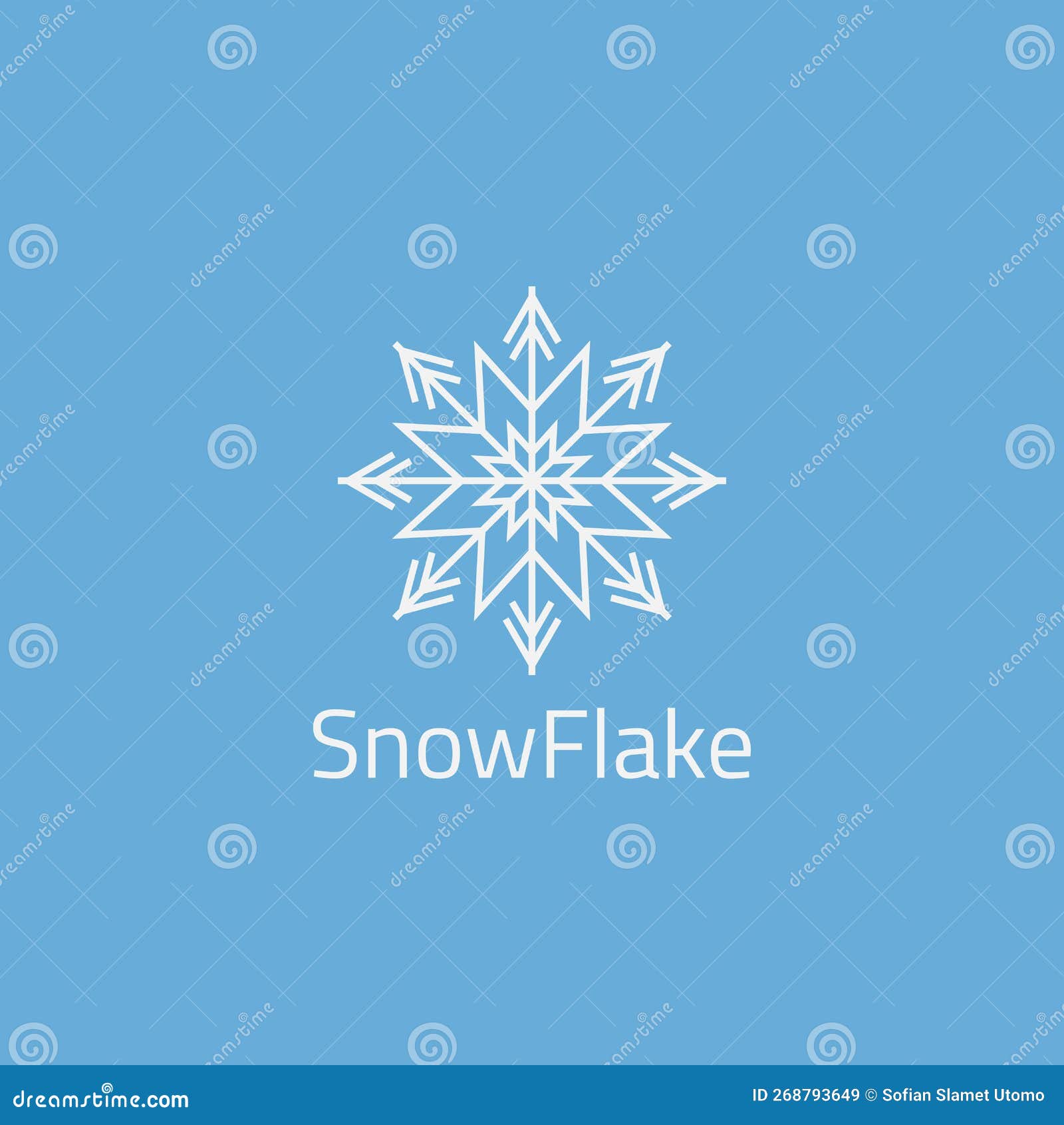 Snowflake Logo with Octagram Shape Stock Vector - Illustration of ...