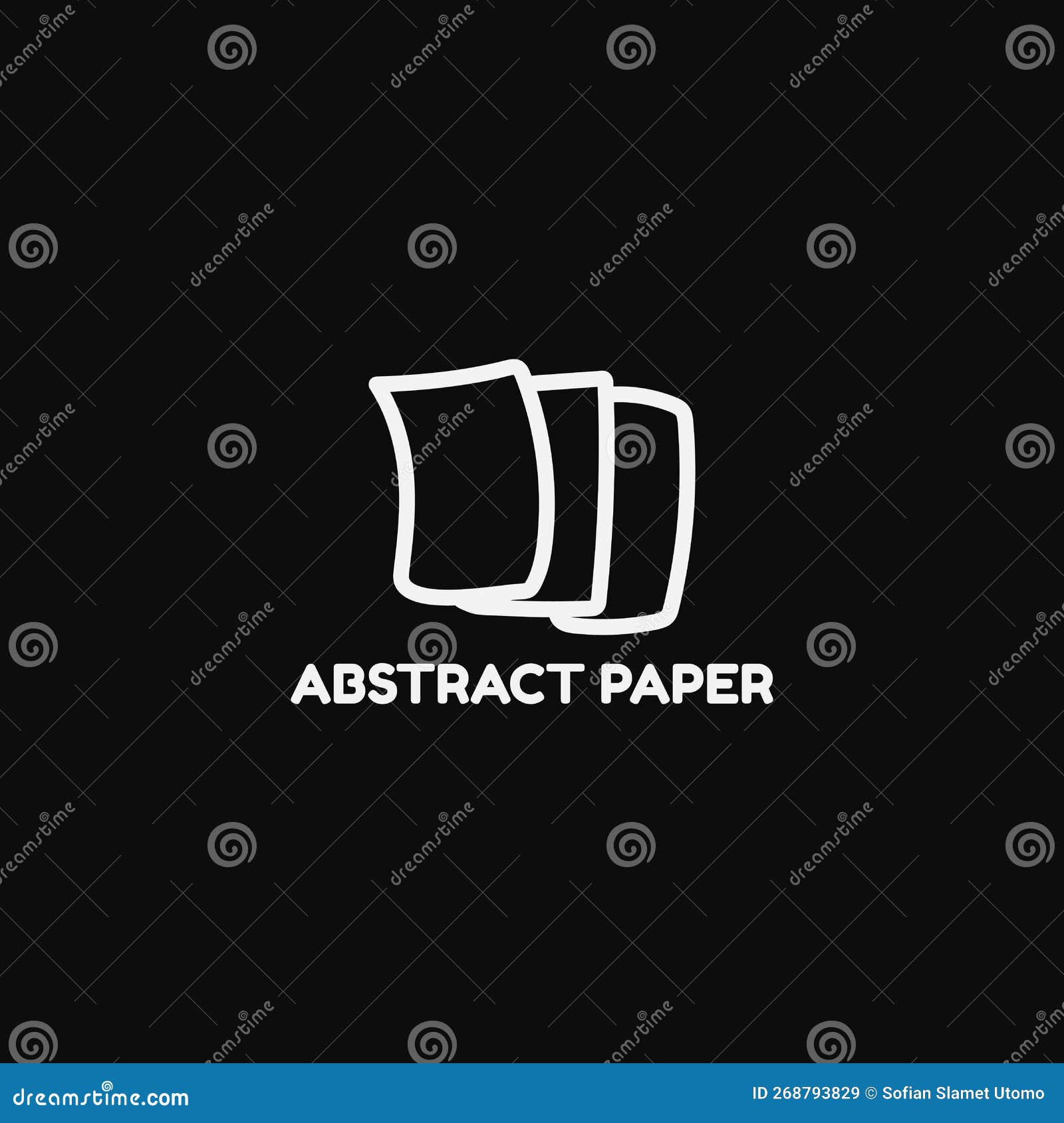 Abstract Three Paper Logo from Lines Stock Illustration - Illustration ...
