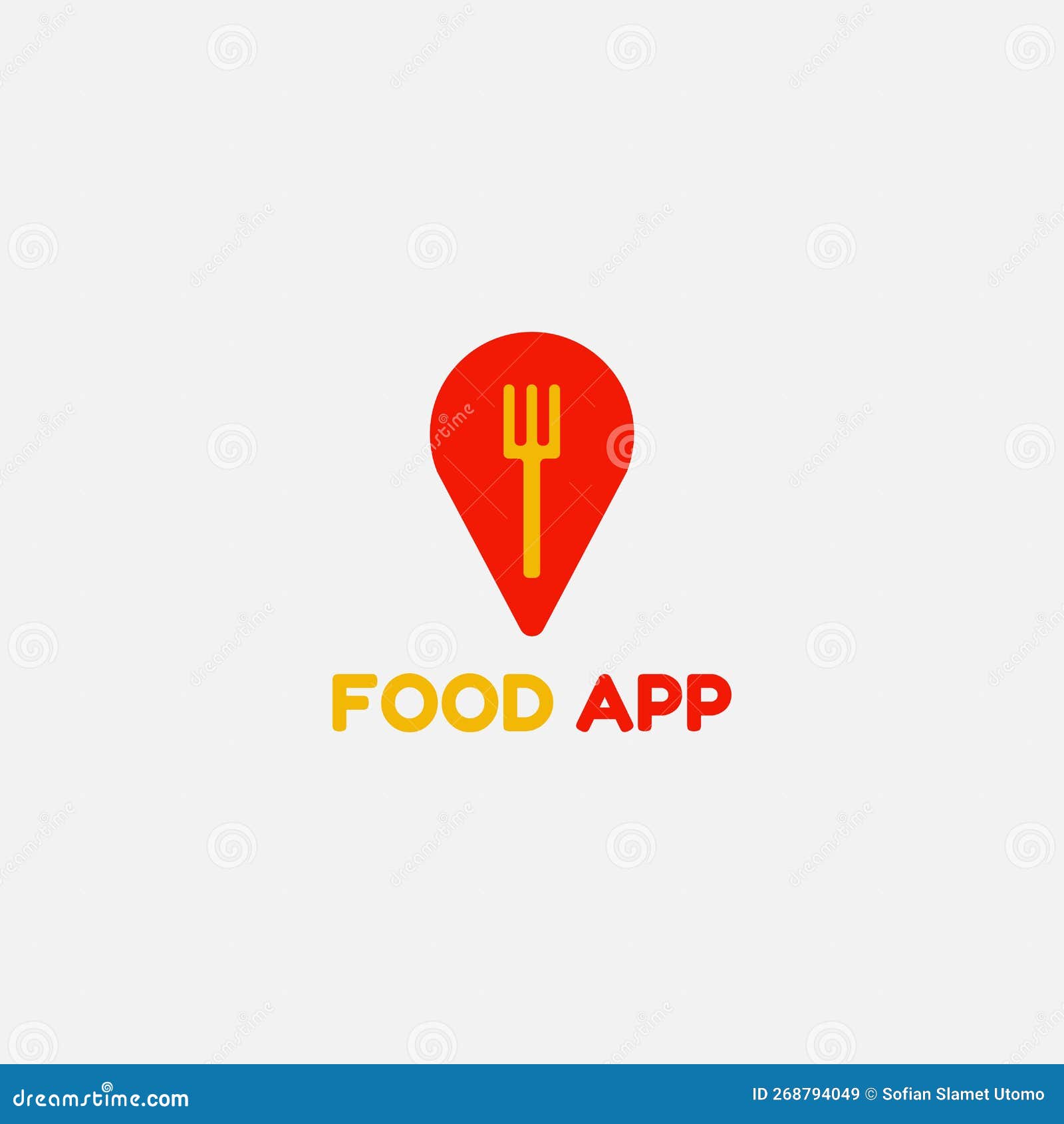 Point Logo with Fork in the Middle Stock Vector - Illustration of ...