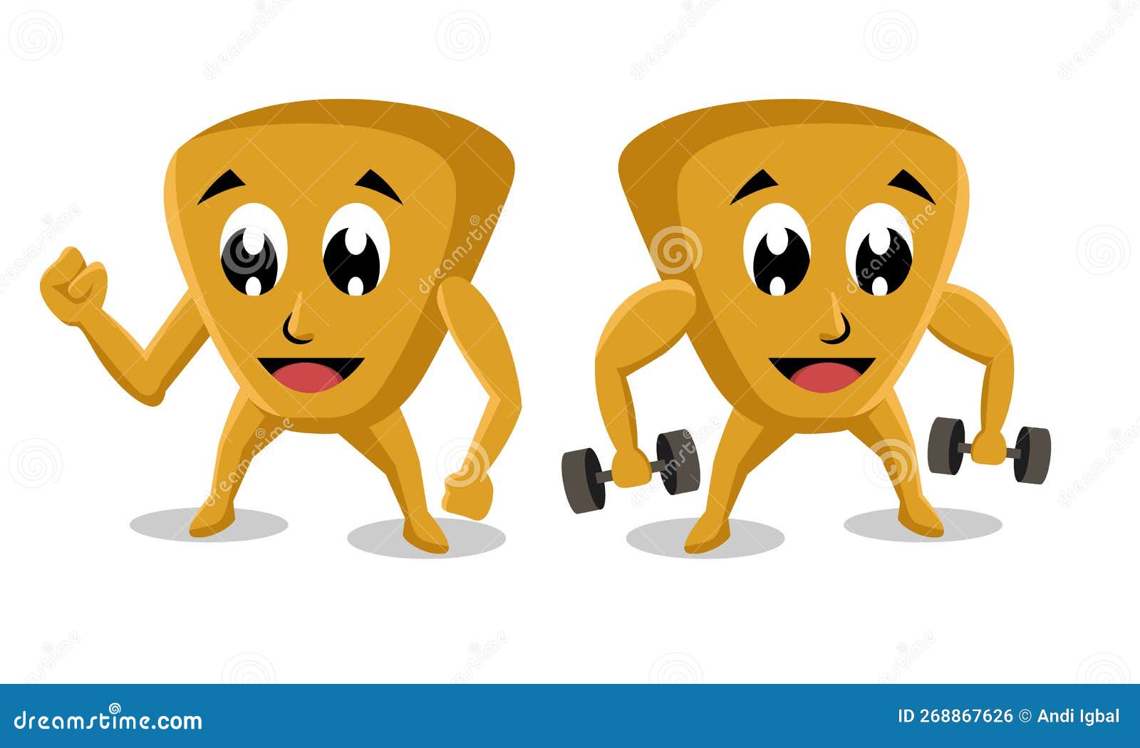 Funny Cartoon Character Body Fitness Illustration Vector Stock Vector ...