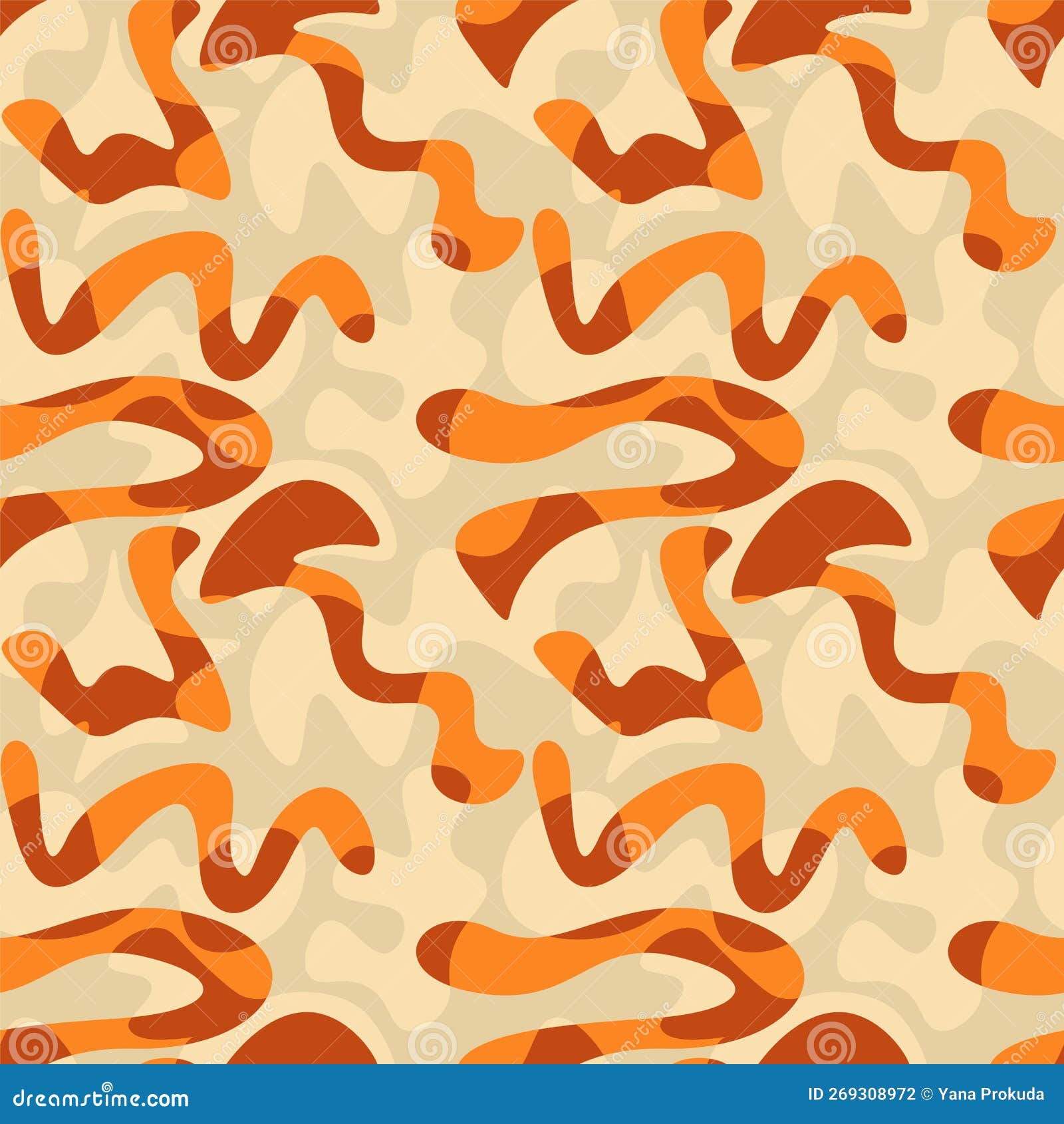Seamless Abstract Pattern with Wave Colorful Shapes Stock Illustration ...