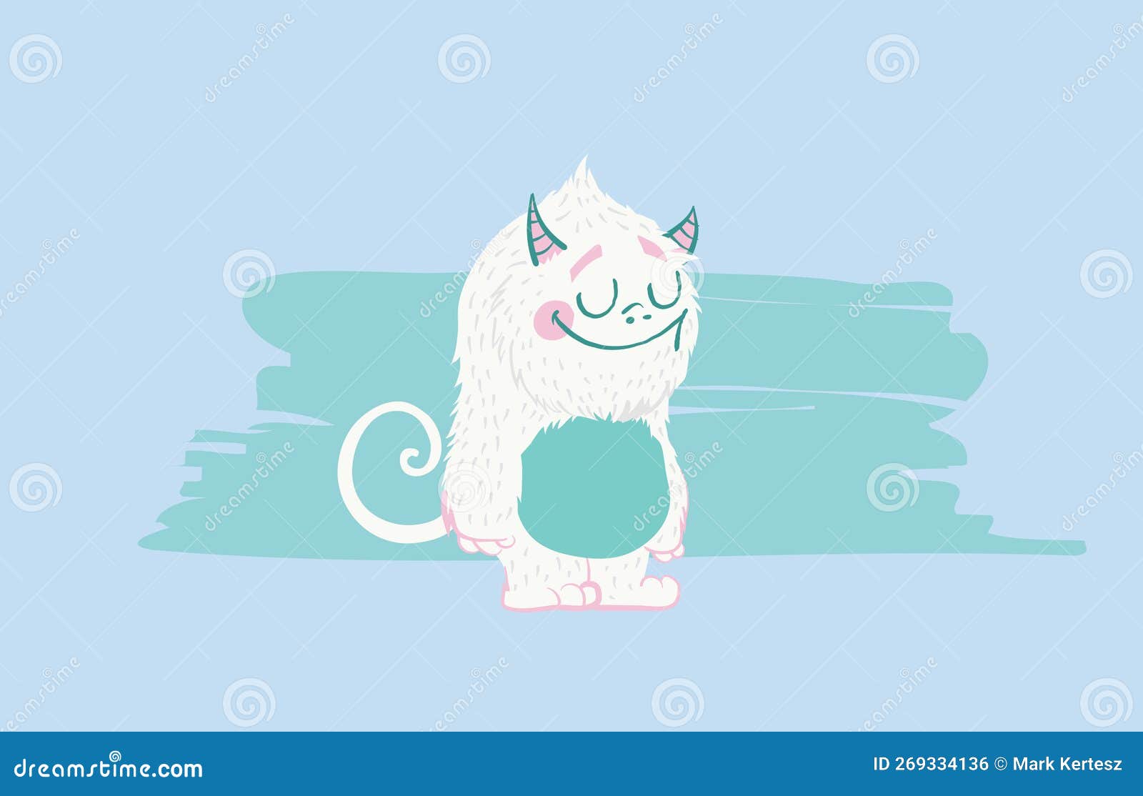 Cute Monster Character, Snow Plush Creature. Urban Cartoon Vector ...