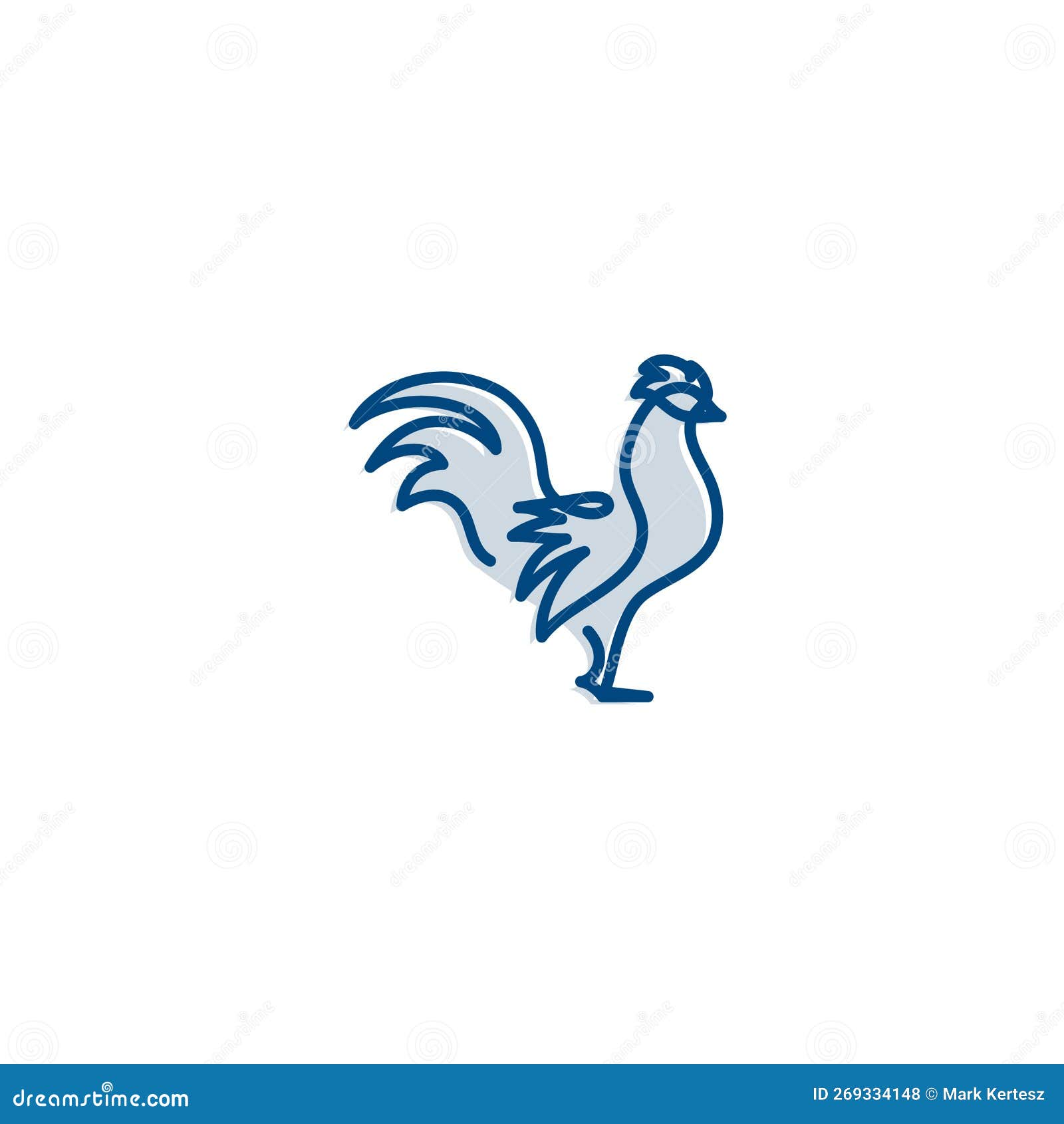 Rooster Outline Logo, Simple Vector Illustration of a Rooster or Cock ...