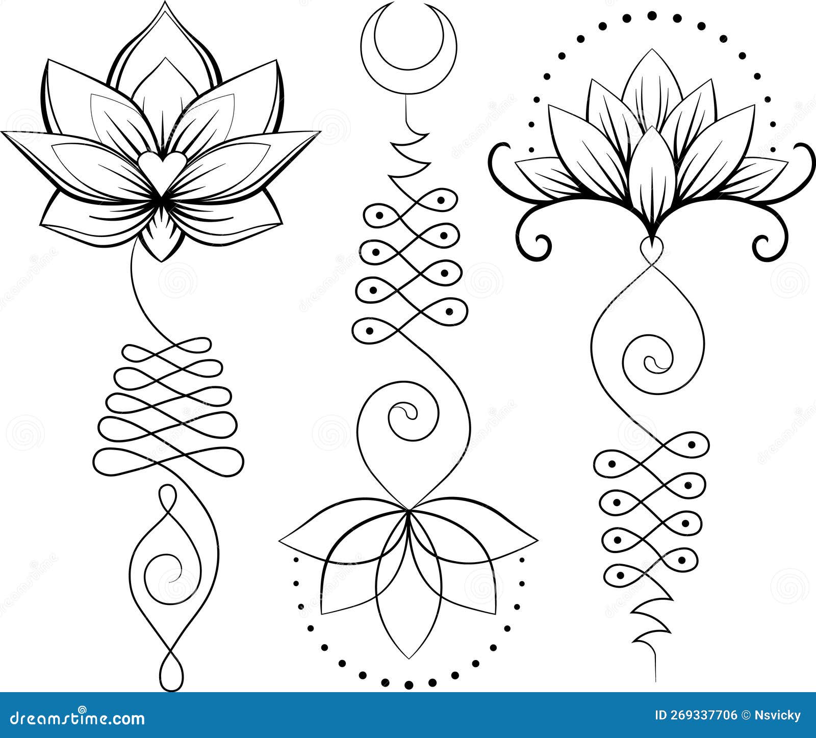 Unalome Symbol, Hindu Or Buddhist Sign Representing Path To ...